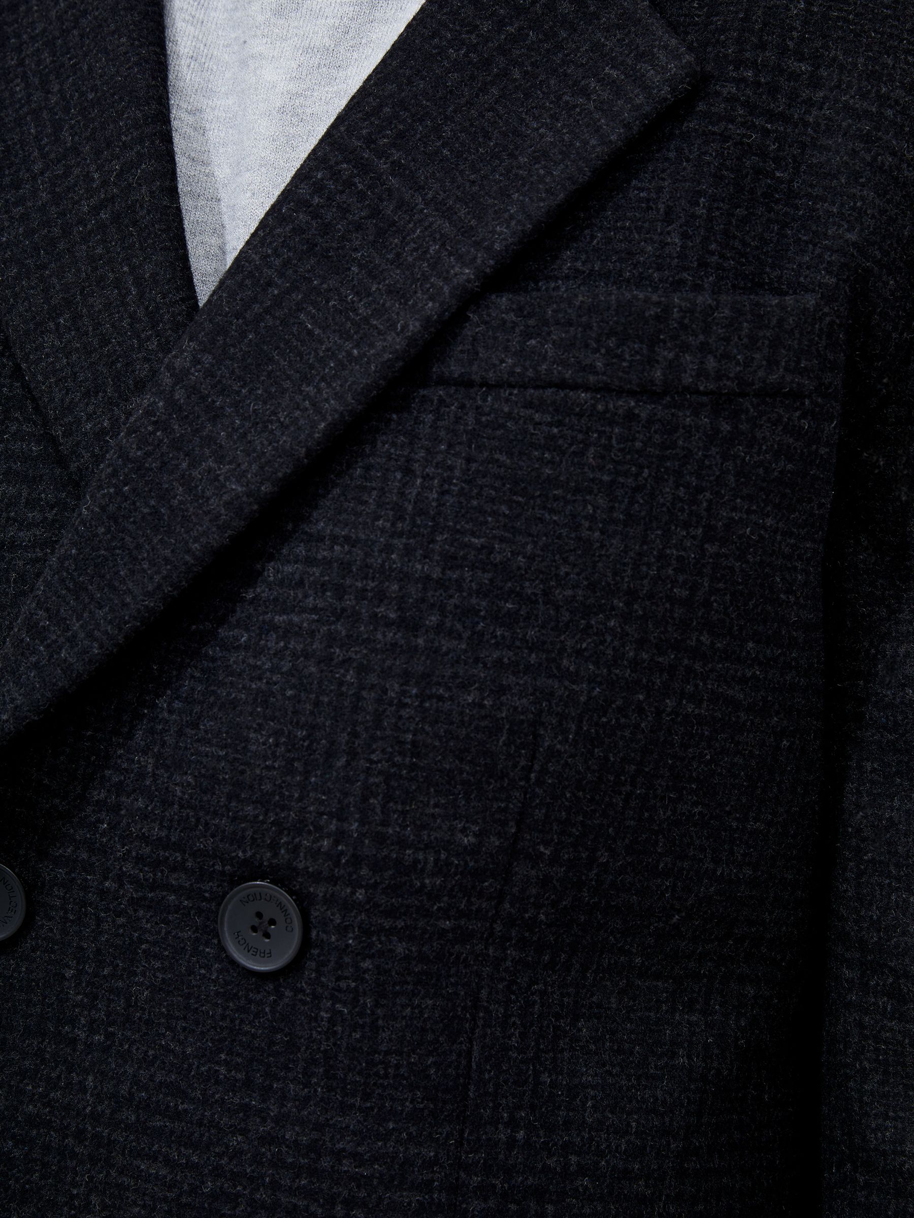 Buy French Connection Blue/Grey Double Breasted Peacoat from the Next ...