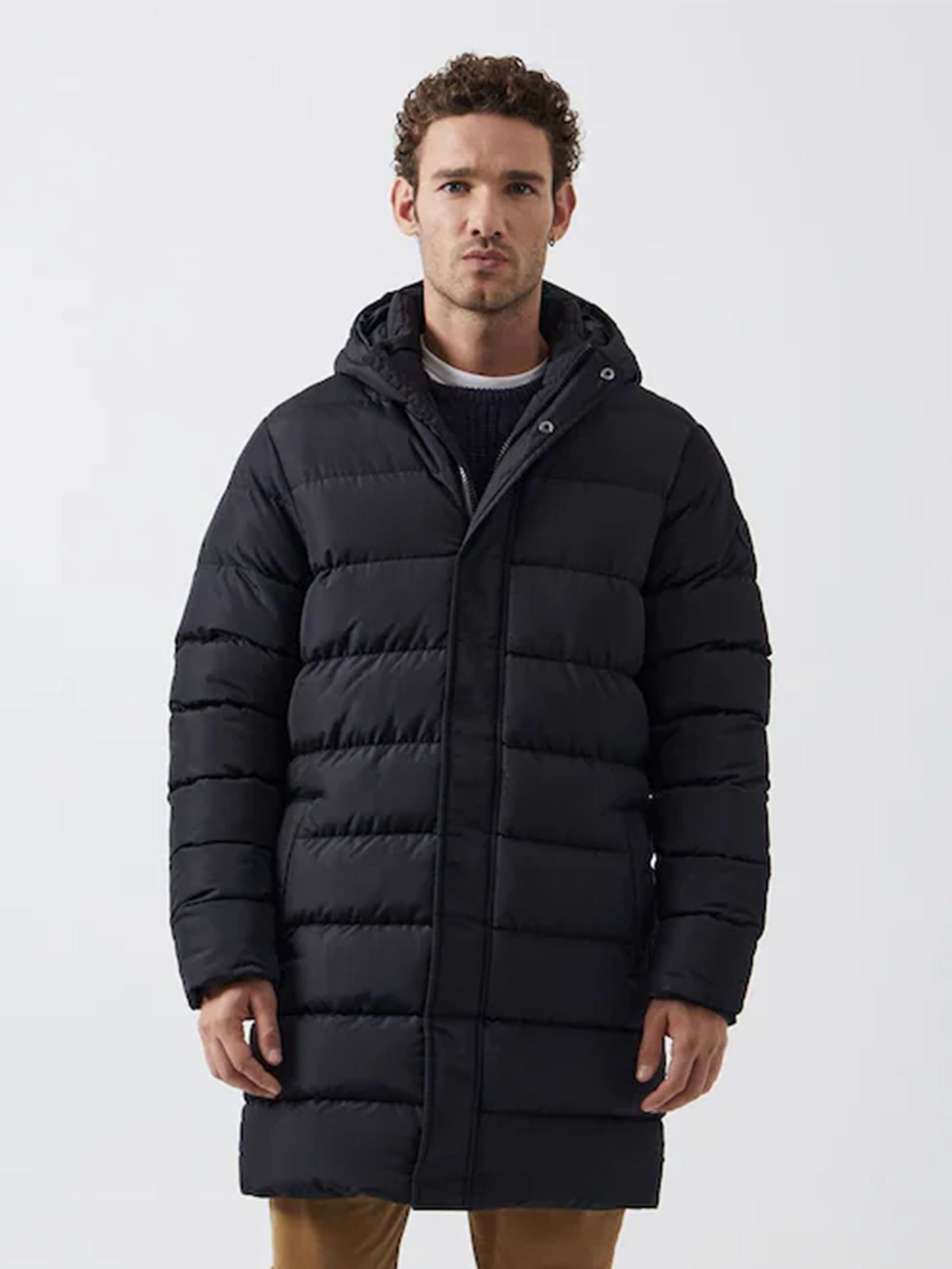 Buy French Connection Black Row Long Length Parka Coat from the Next UK ...