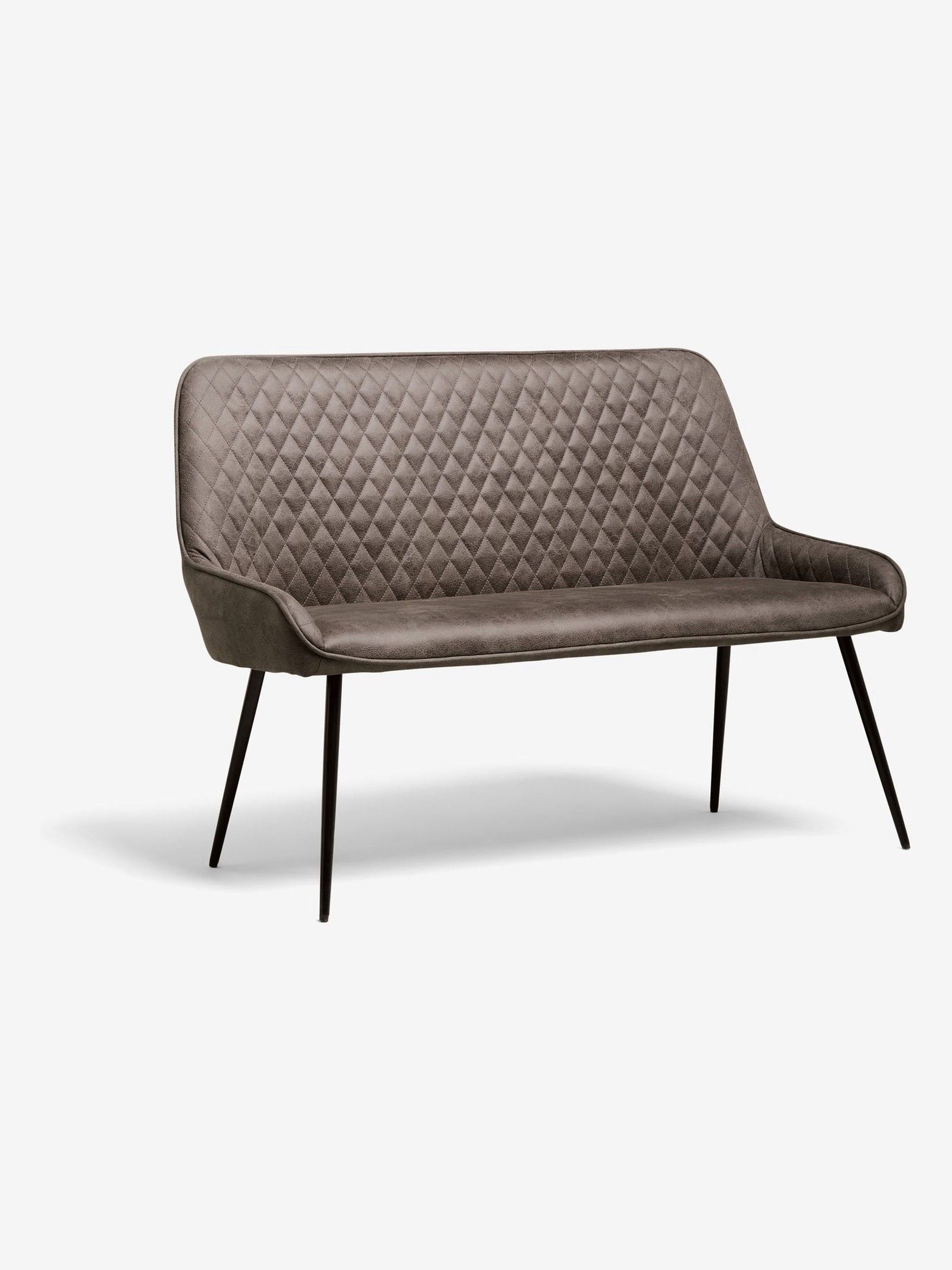 Buy Monza Faux Leather Peppercorn Brown Hamilton Quilted Dining Bench ...