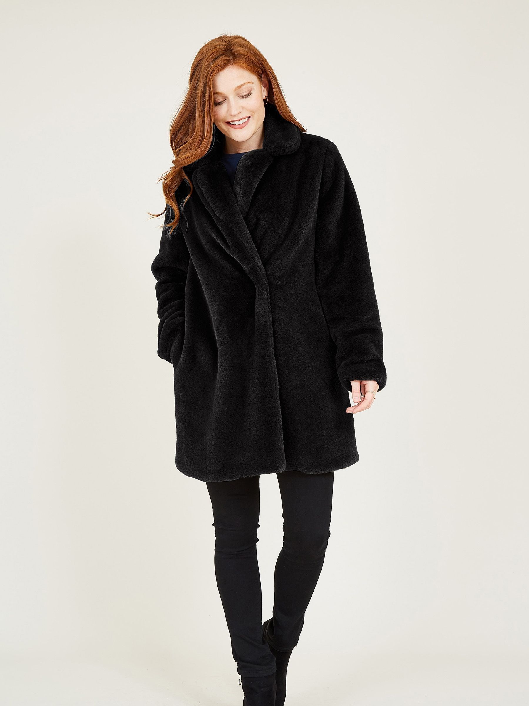 Buy Yumi Black Faux Fur Coat from the Next UK online shop