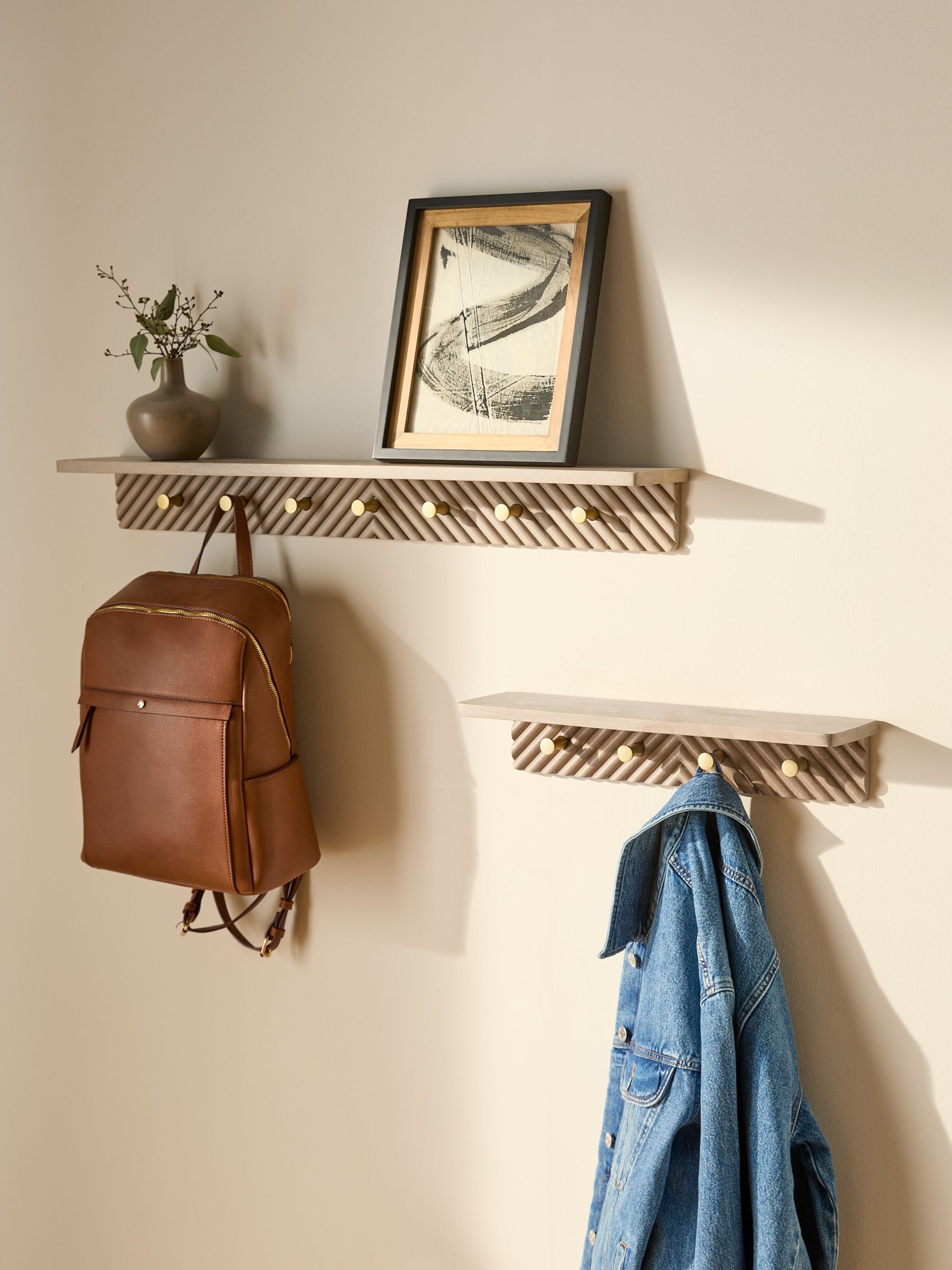 Buy Natural Valencia Wall Shelf and Hooks from the Next UK online shop