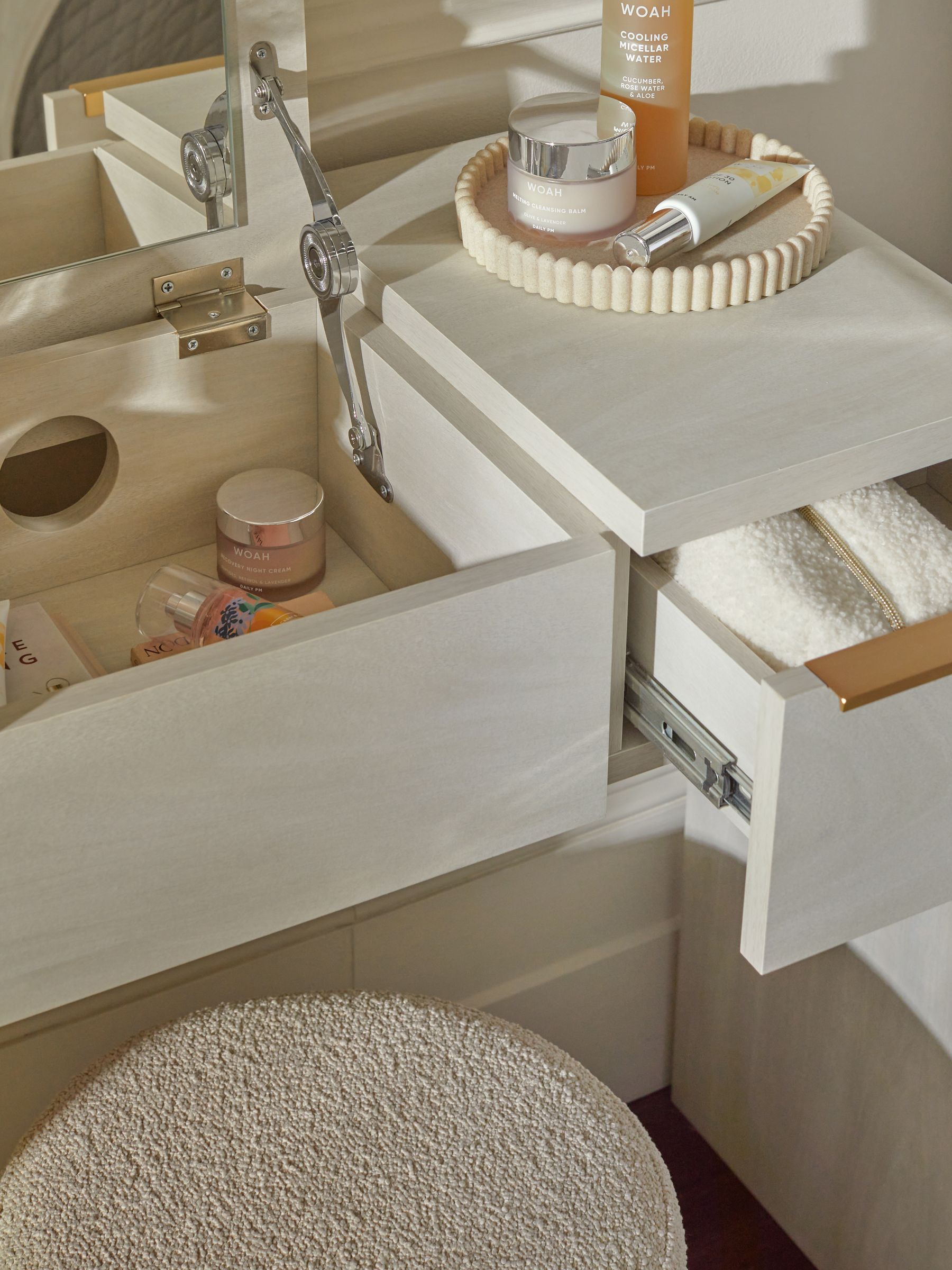 Buy Light Natural Mia Oak Effect Light Up 2 Drawer Console Dressing ...