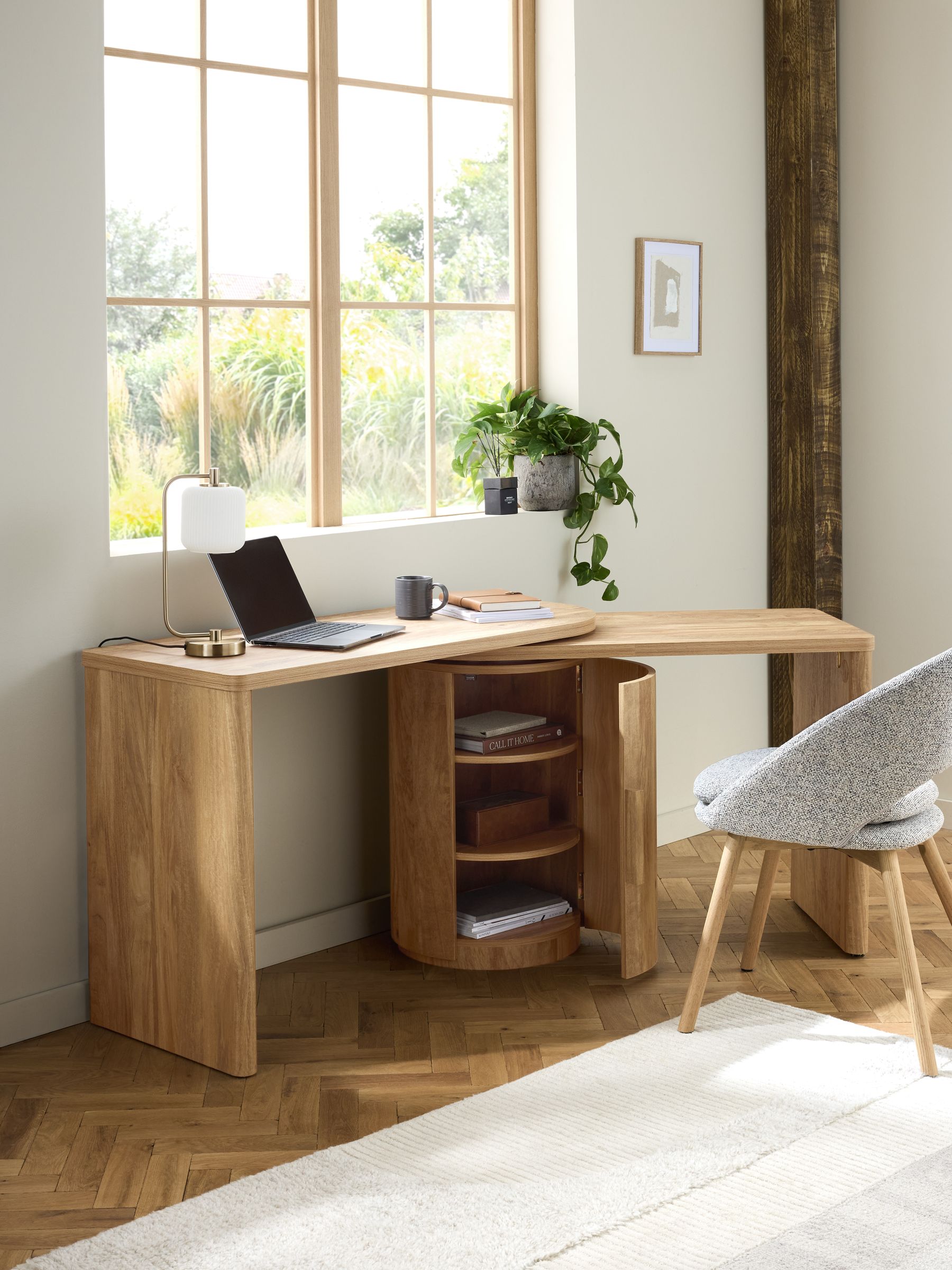 Buy Natural Arches Swivel Desk from the Next UK online shop