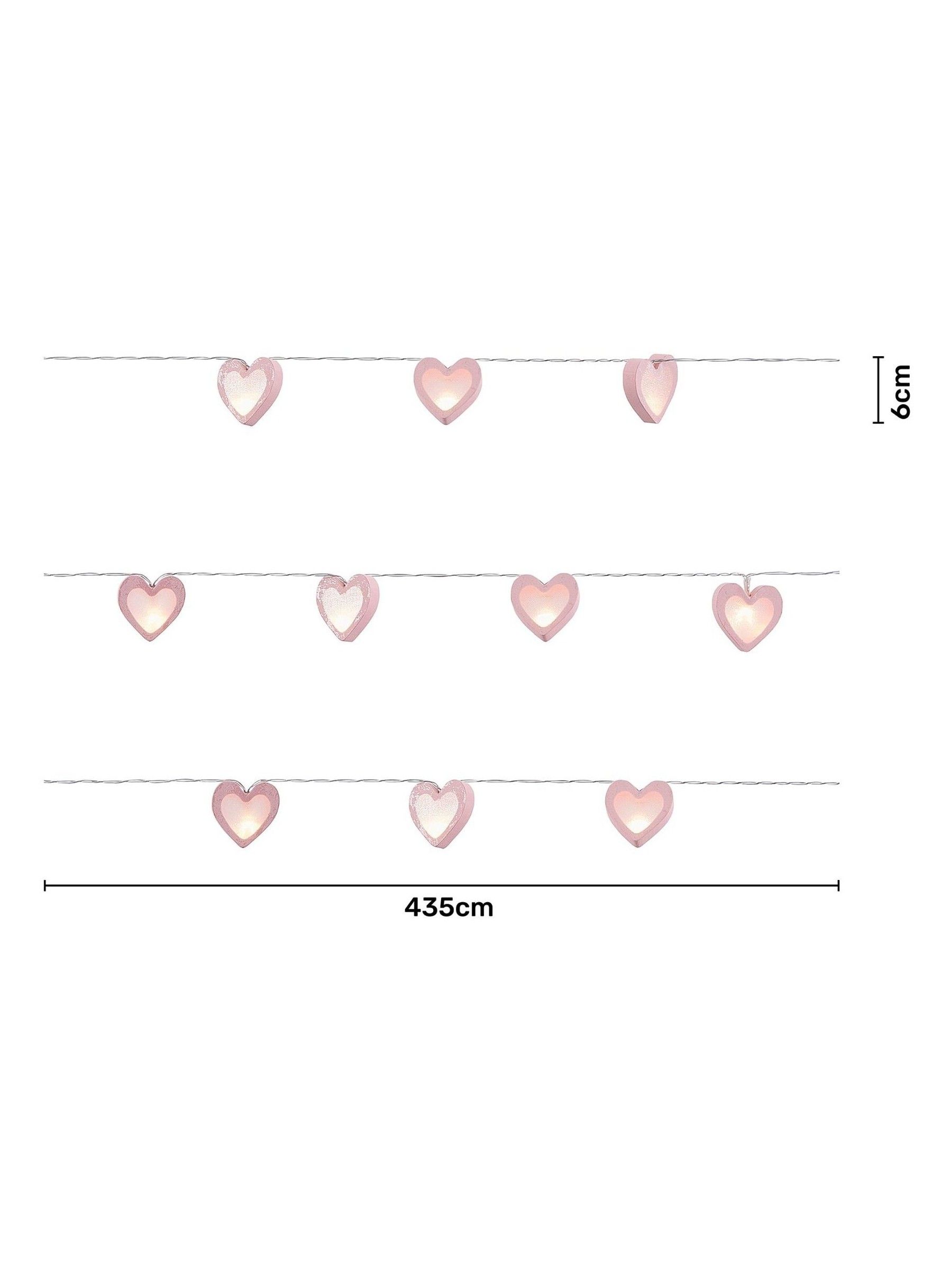 Buy glow Pink Love Heart Wood String Lights from the Next UK online shop