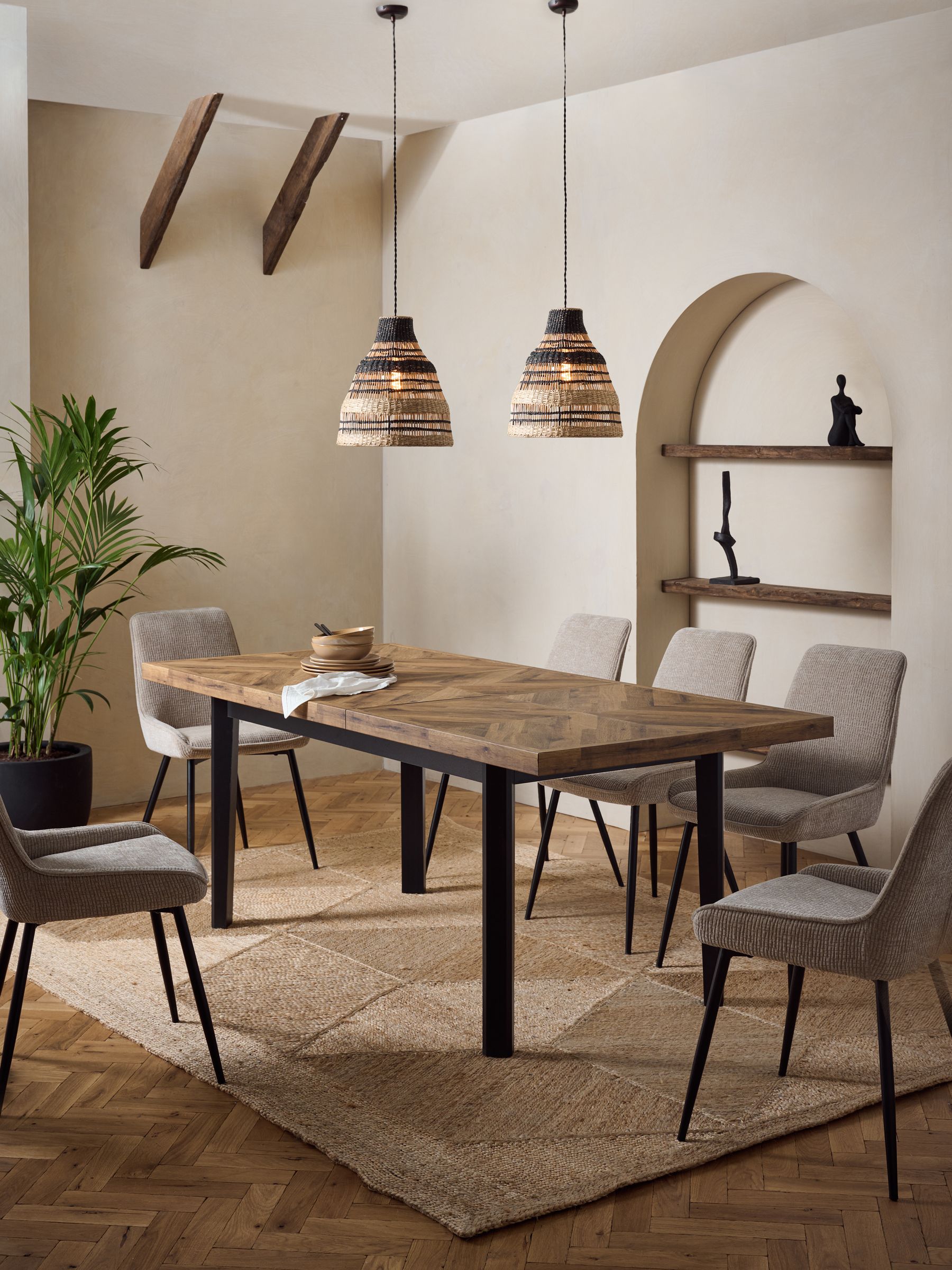 Buy Dark Natural Bronx Luxe 6 to 8 Extending Dining Table from the Next ...