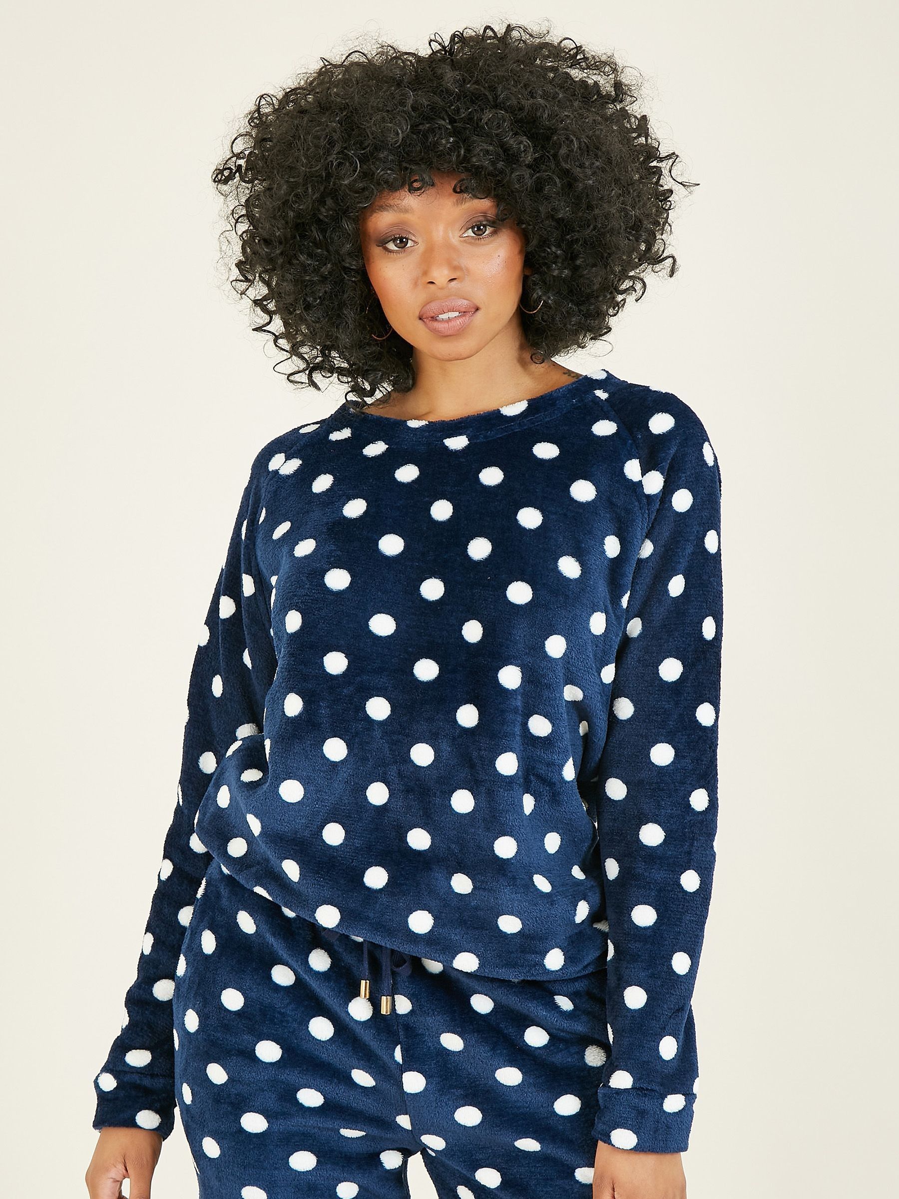 Buy Yumi Blue Spot Super Soft Fleece Pyjamas from Next Saudi Arabia