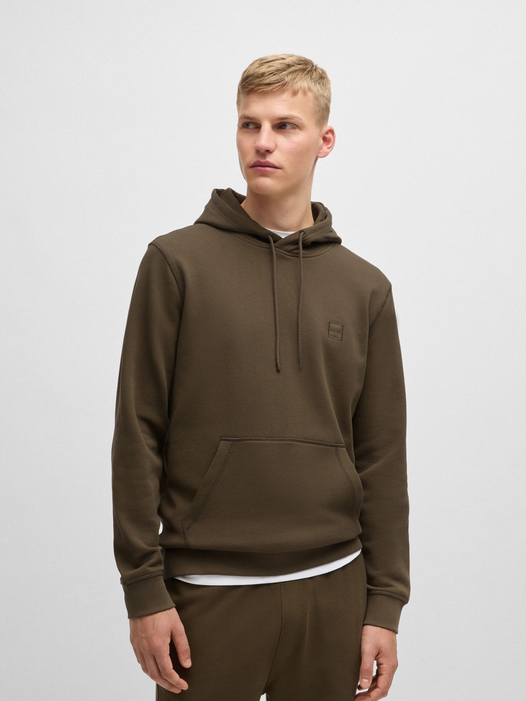 Buy BOSS Green Logo Patch Terry 100% Cotton Hoodie from the Next UK ...