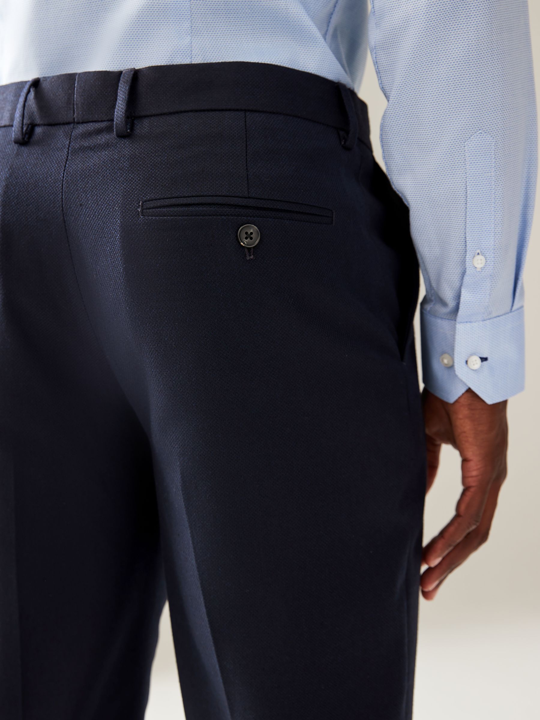 Buy Navy Blue Regular Fit Textured Suit Trousers from Next United Arab ...