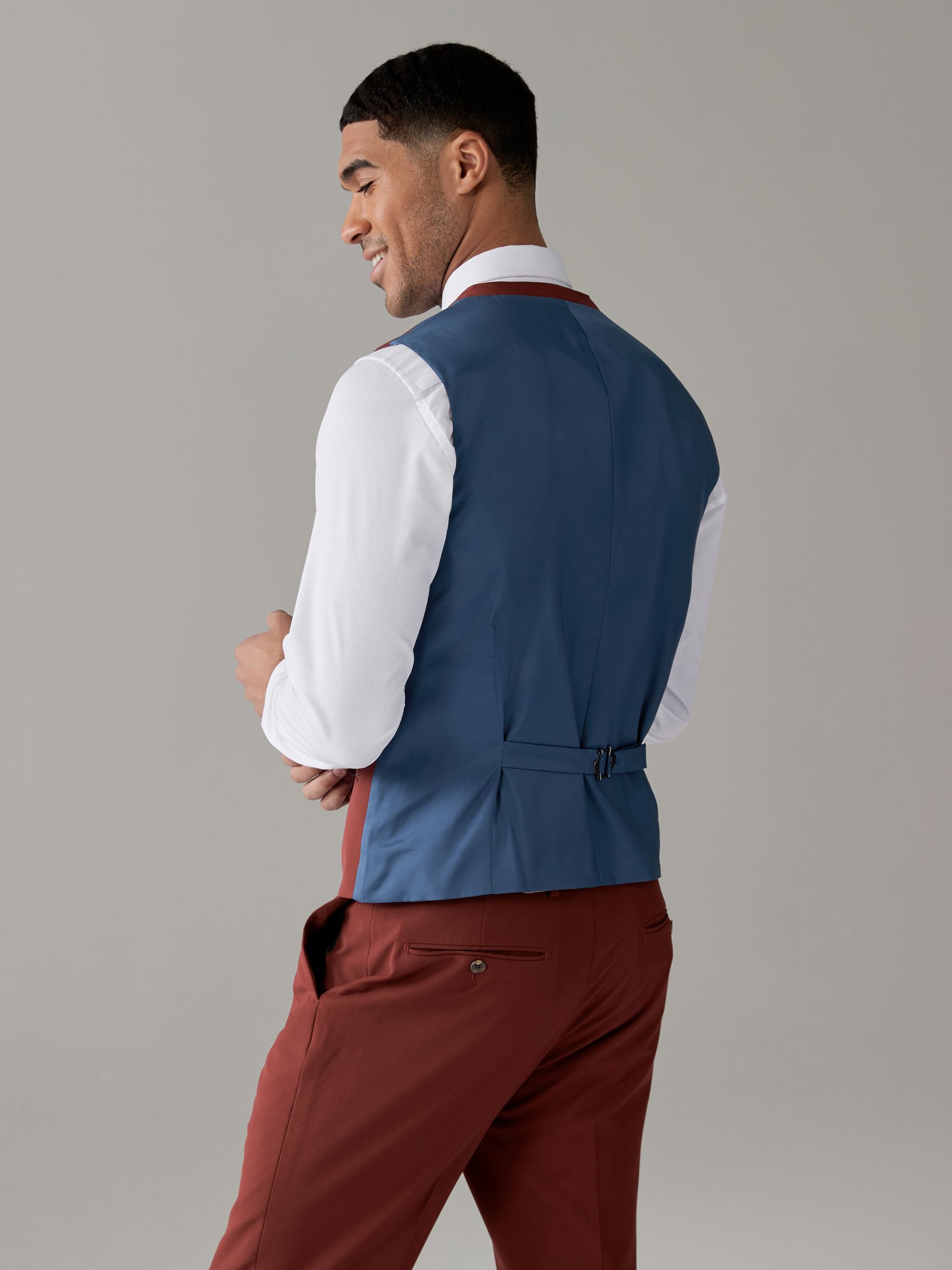 Buy Brick Red Regular Fit Motionflex Stretch Waistcoat from the Next UK ...