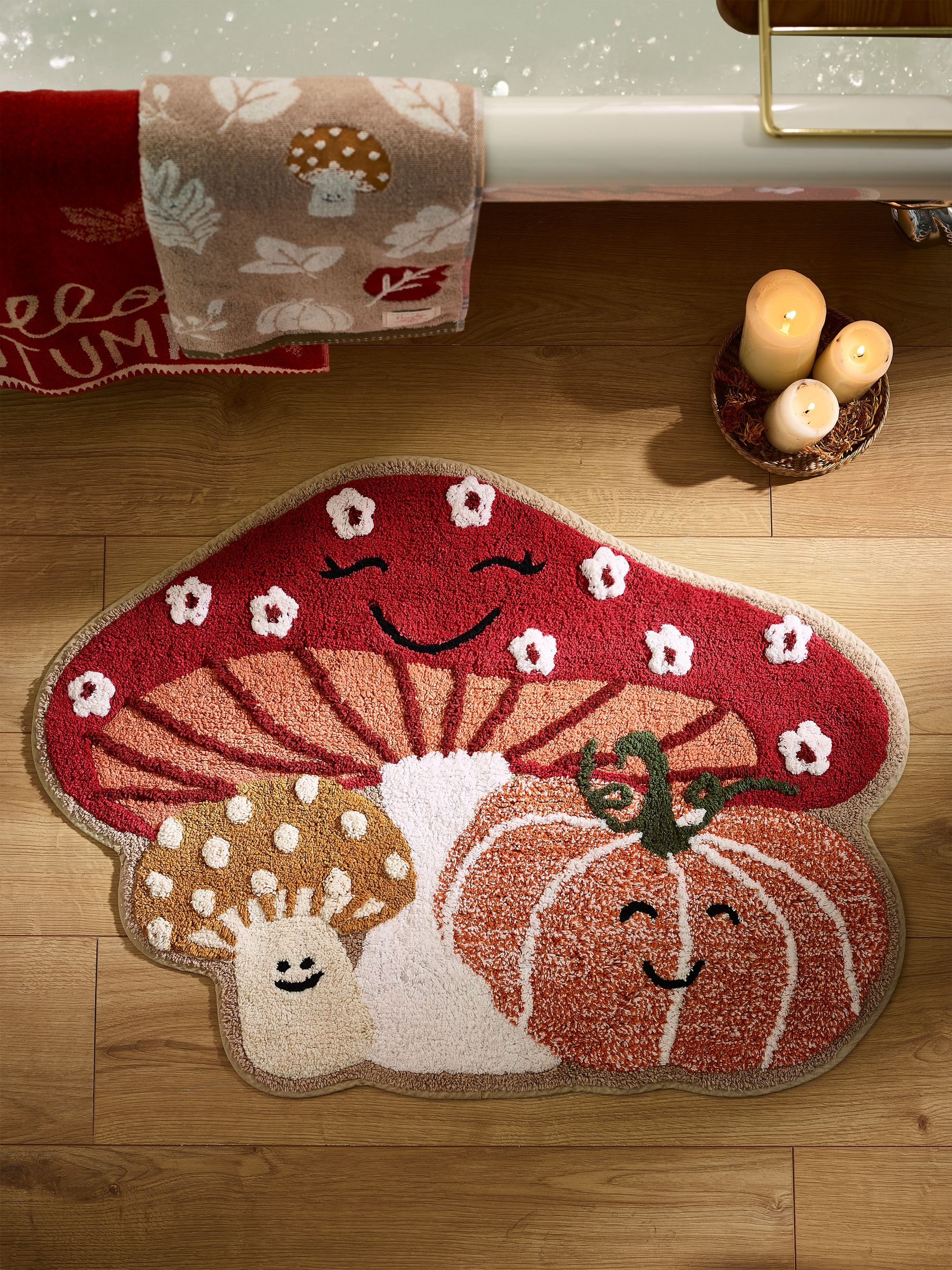 Buy Multi Pumpkin and Autumn Friends 100% Cotton Bath Mat from the Next ...