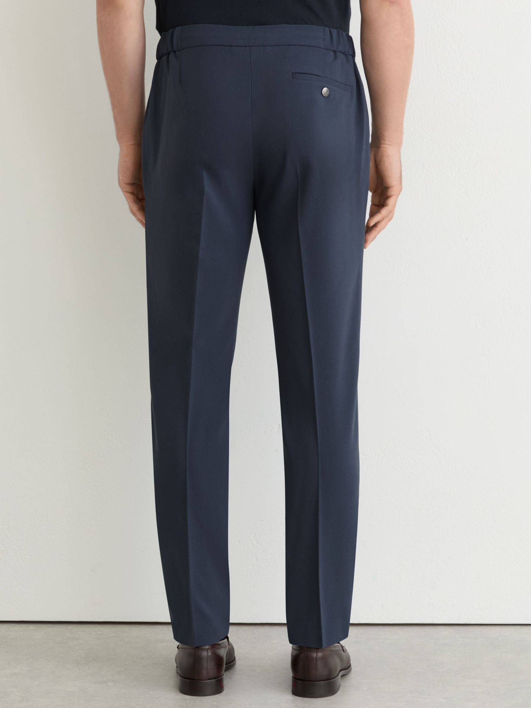 Buy Reiss Airforce Blue Found Stretch Slim-Fit Drawstring Trousers from ...