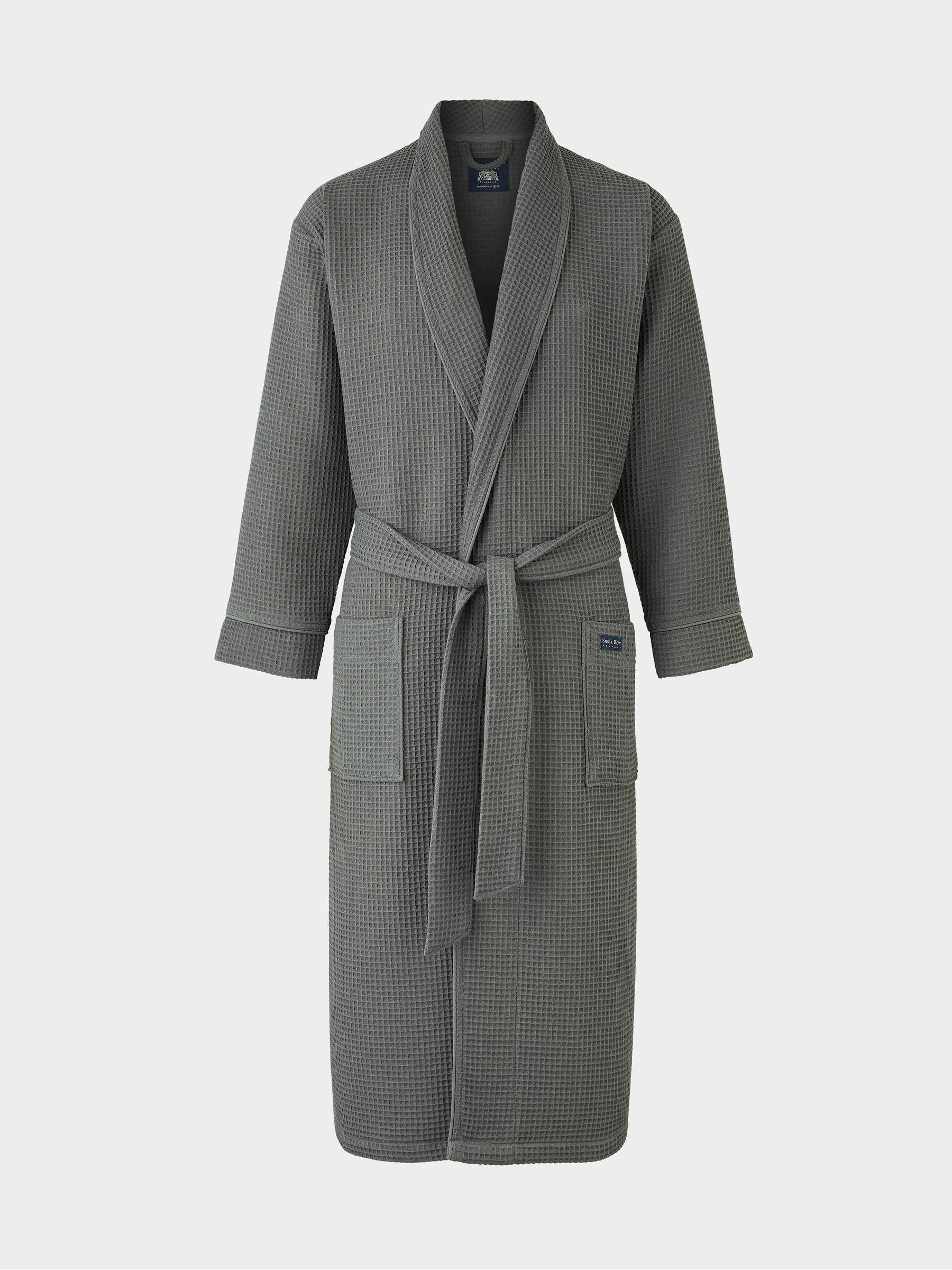 Buy Savile Row Company Charcoal Cotton Waffle Dressing Gown from the ...