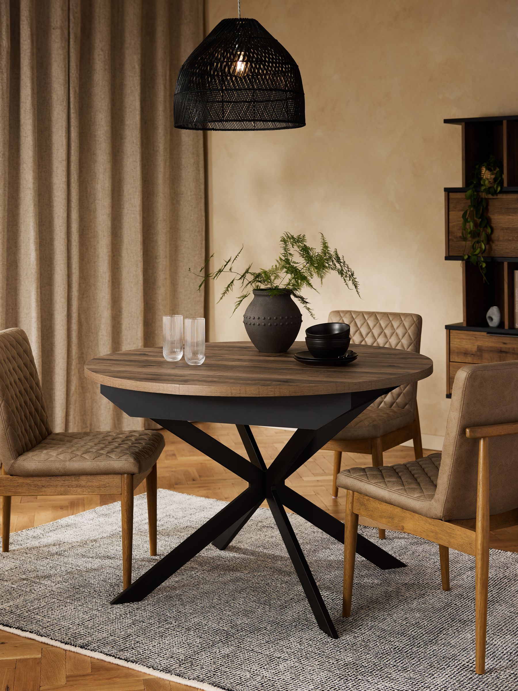 Buy Dark Bronx 4 to 6 Seater Extending Round Dining Table from the Next ...