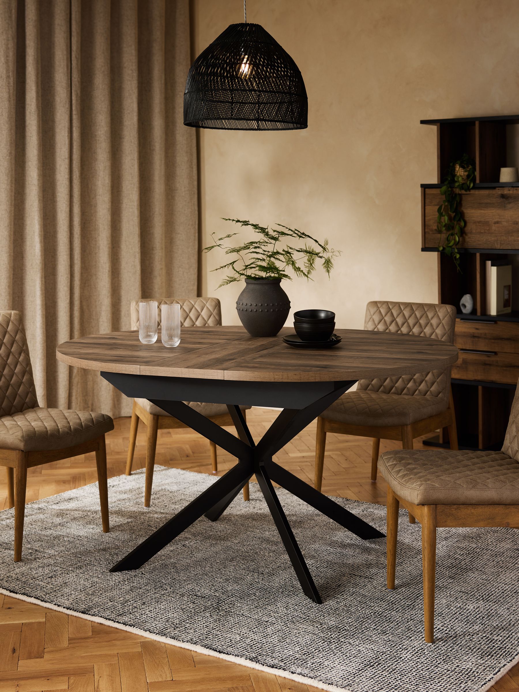 Buy Dark Bronx 4 to 6 Seater Extending Round Dining Table from the Next ...