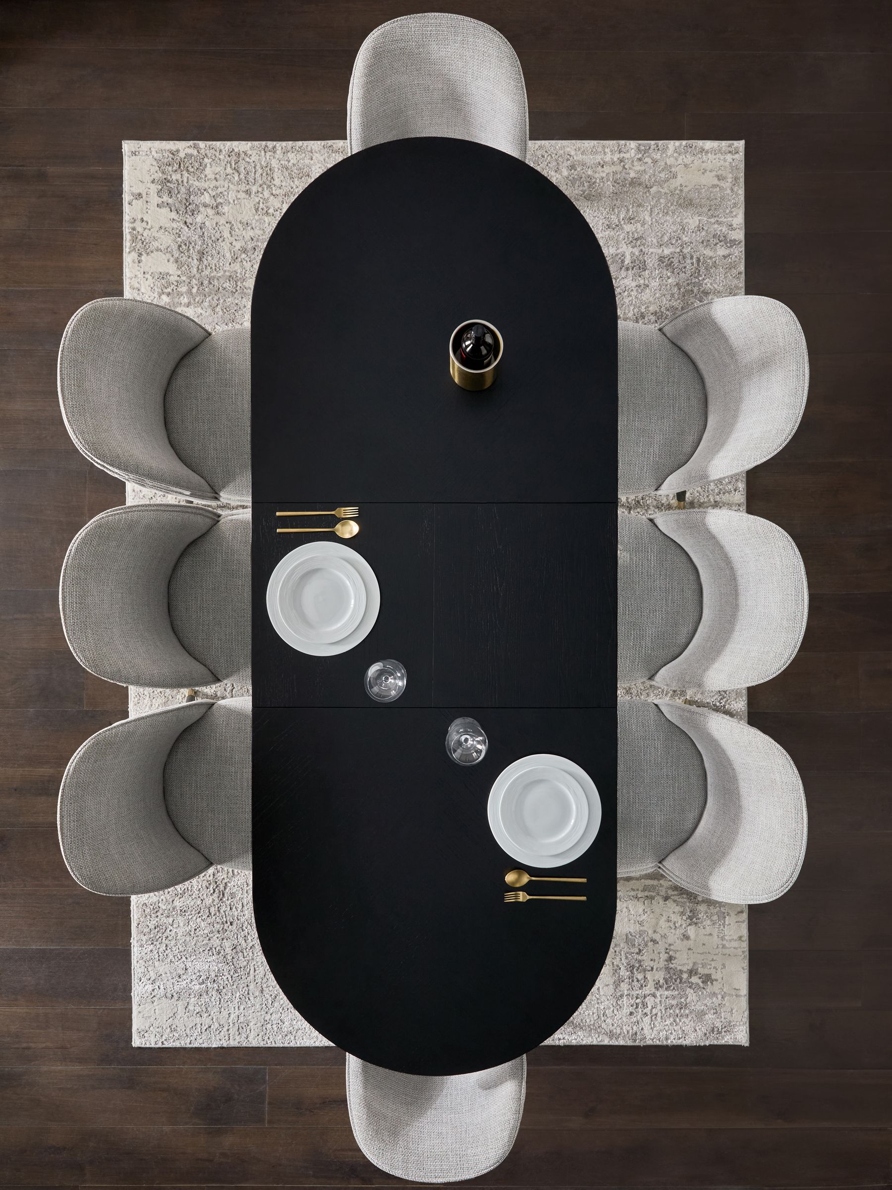 Buy Black Conway Veneer 6 to 10 Seater Extending Dining Table from the ...