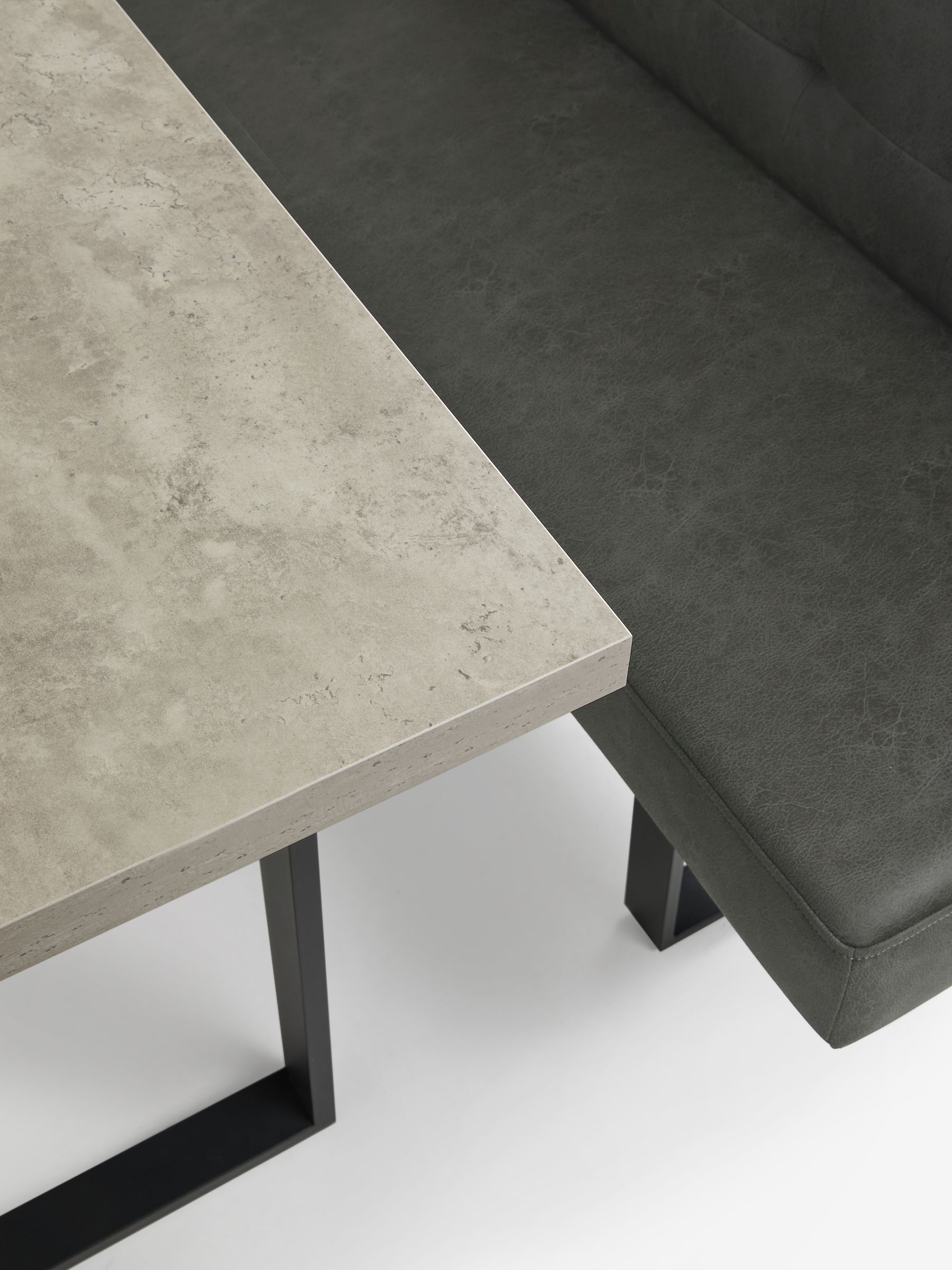 Buy Monza Faux Leather Dark Grey Curtis Left Hand Corner Dining Table ...