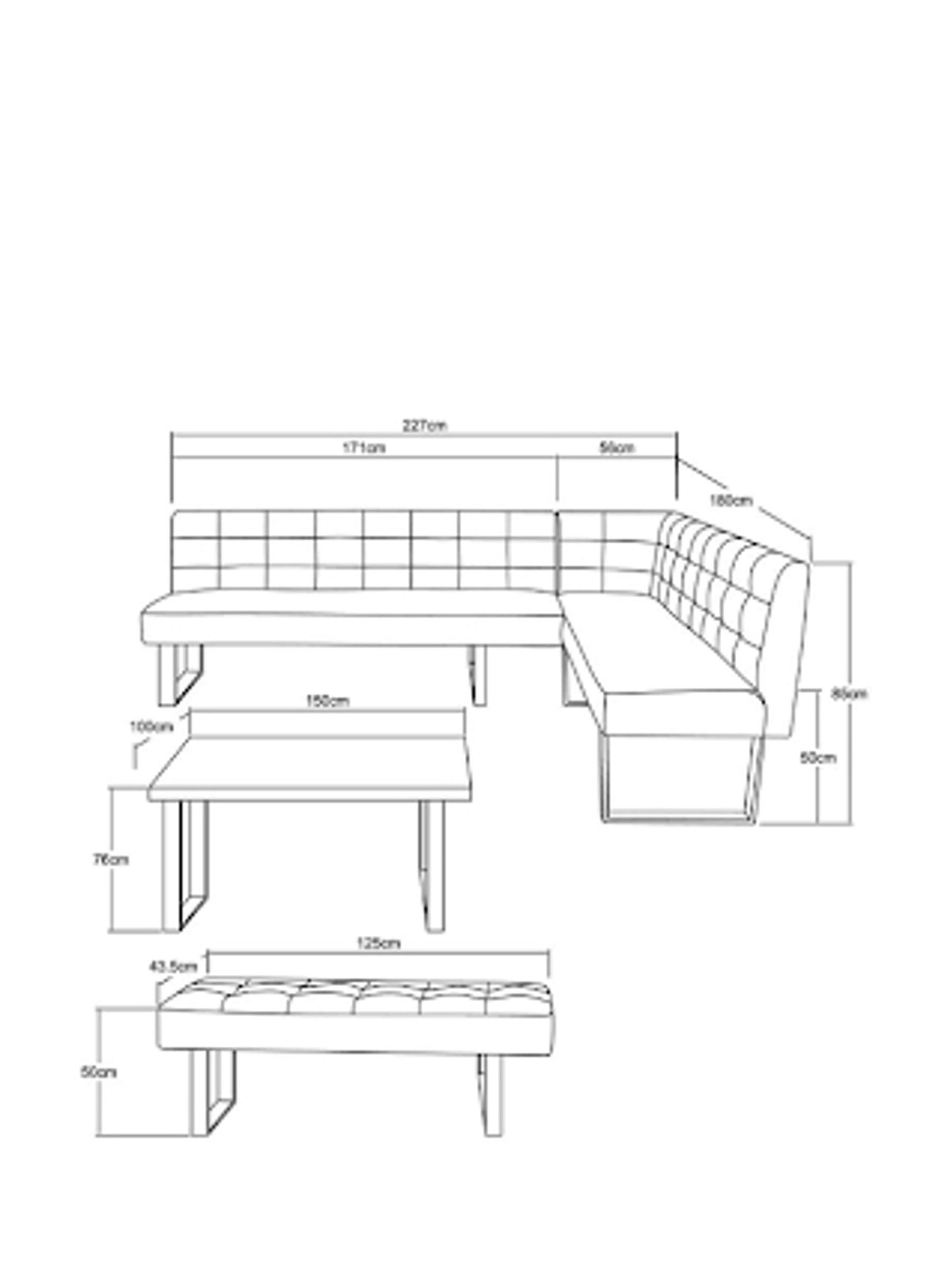 Buy Monza Faux Leather Dark Grey Curtis Right Hand Corner Dining Table ...