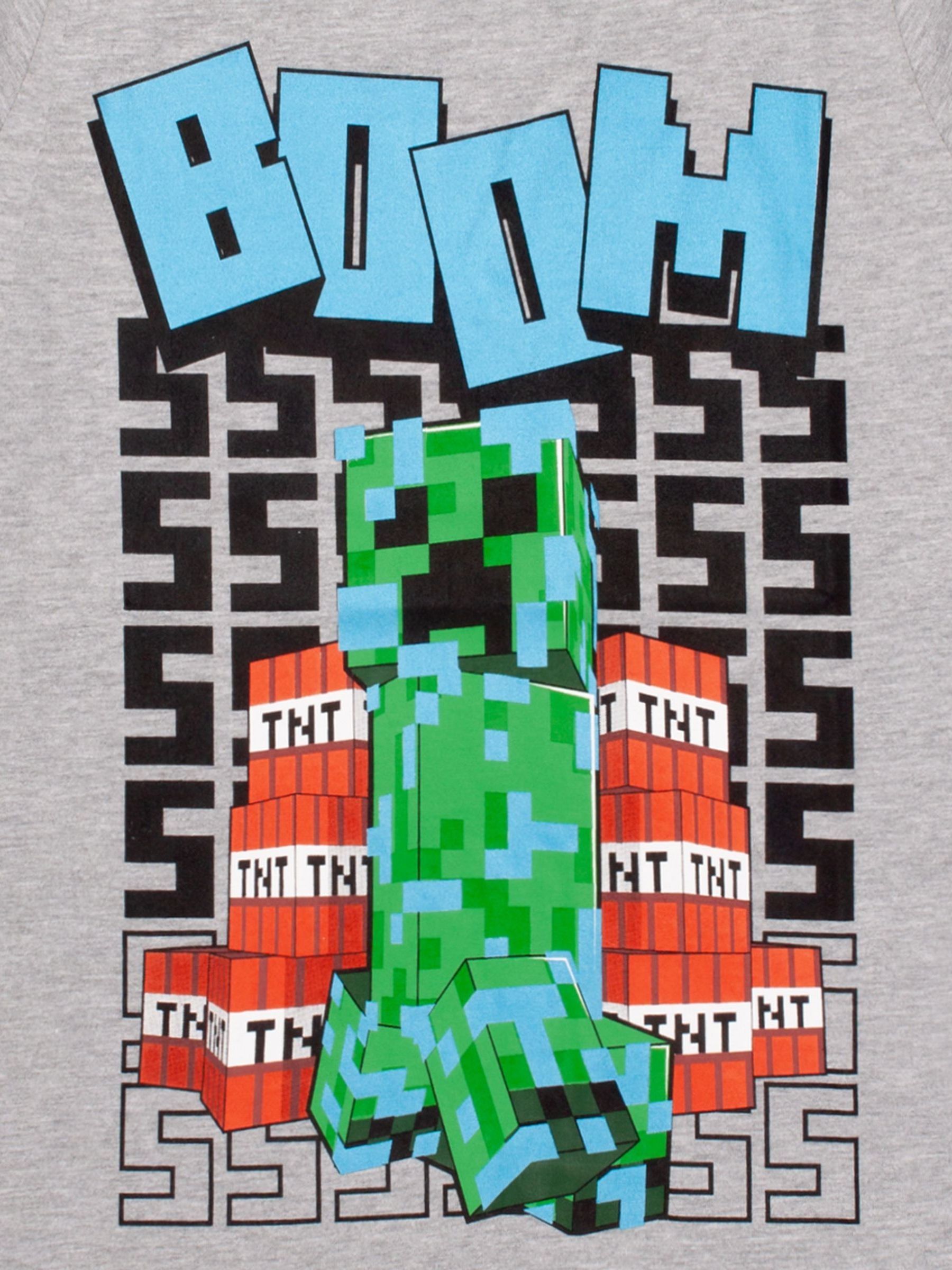 Buy Vanilla Underground Grey Minecraft Boys 100% Cotton Gaming T-Shirt ...