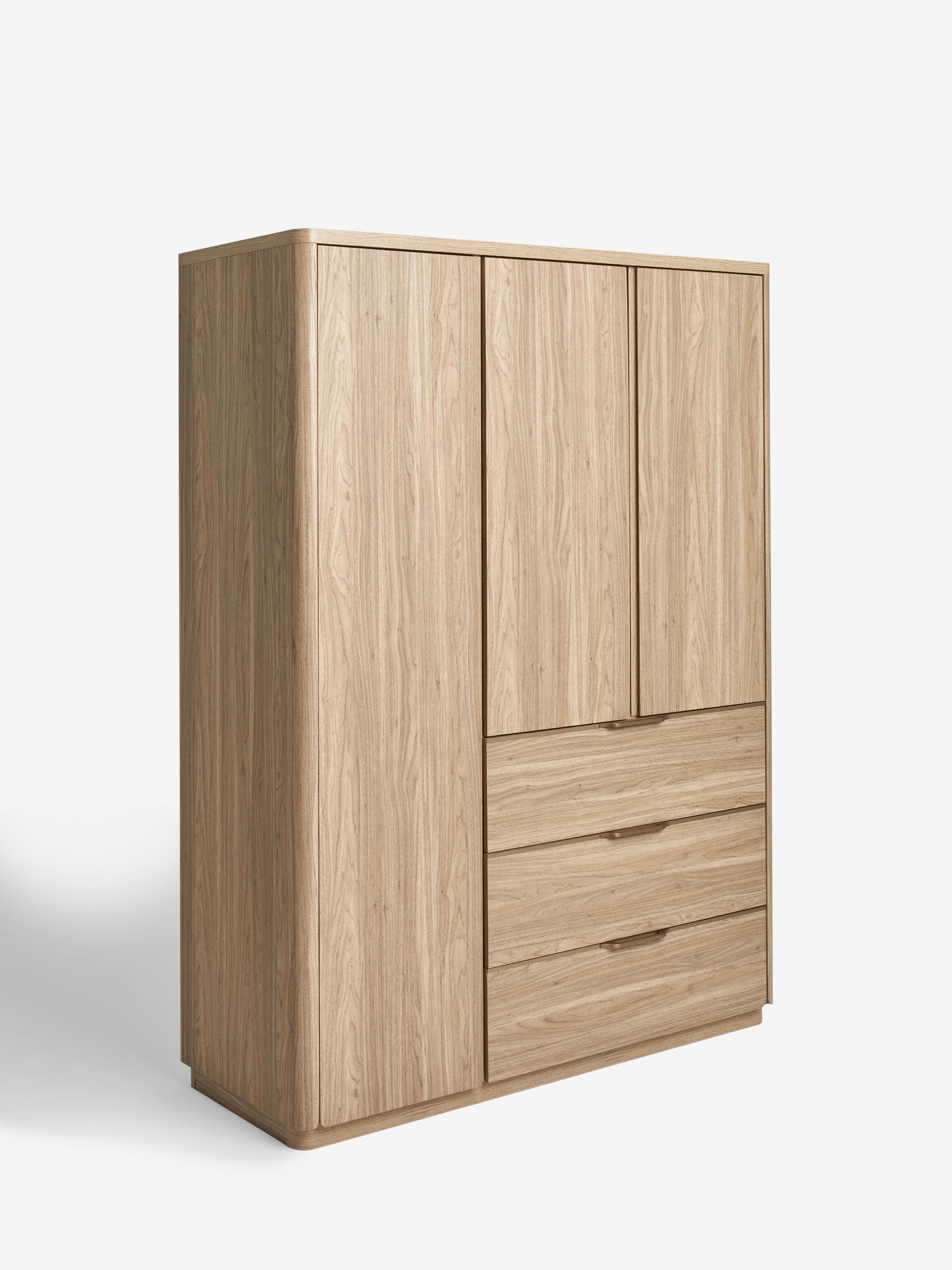 Buy Mid Natural Arlo Oak Effect Triple 3 Drawers Wardrobe from the Next ...
