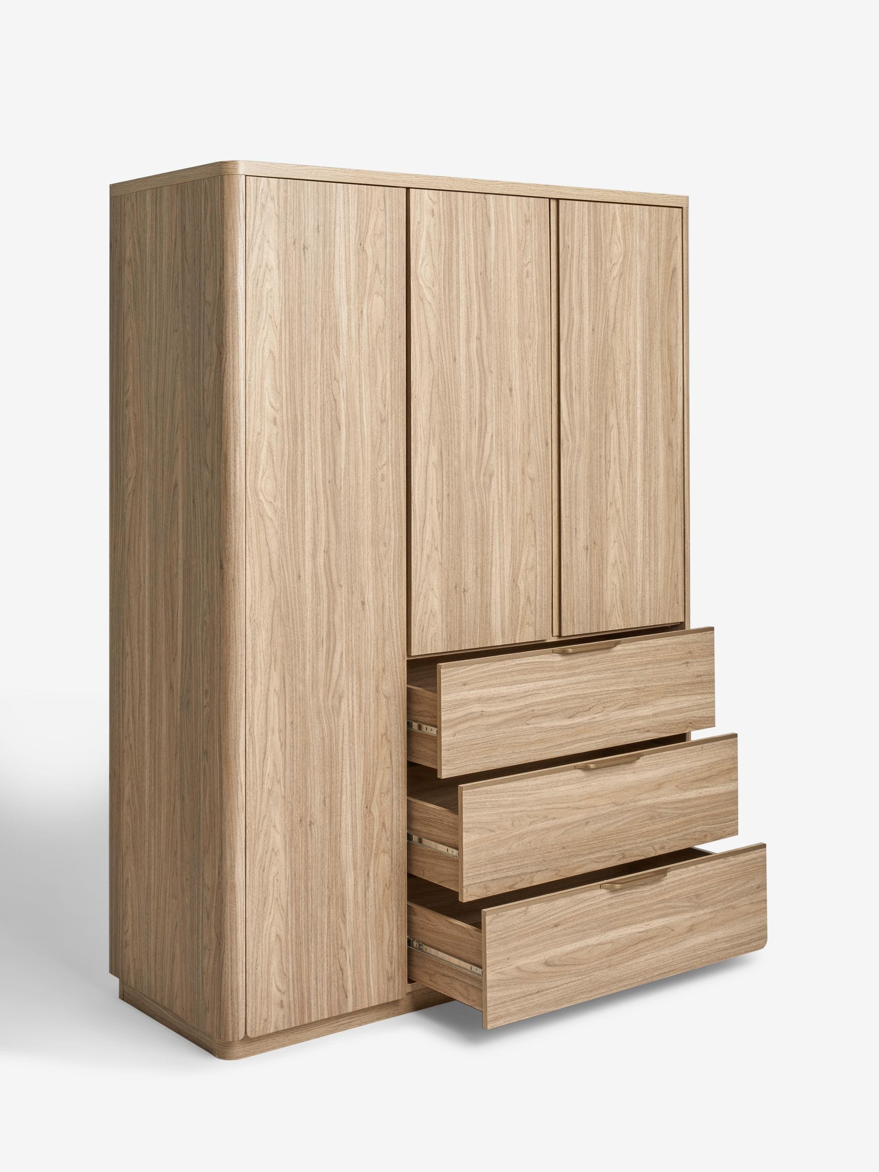 Buy Mid Natural Arlo Oak Effect Triple 3 Drawers Wardrobe from the Next UK online shop