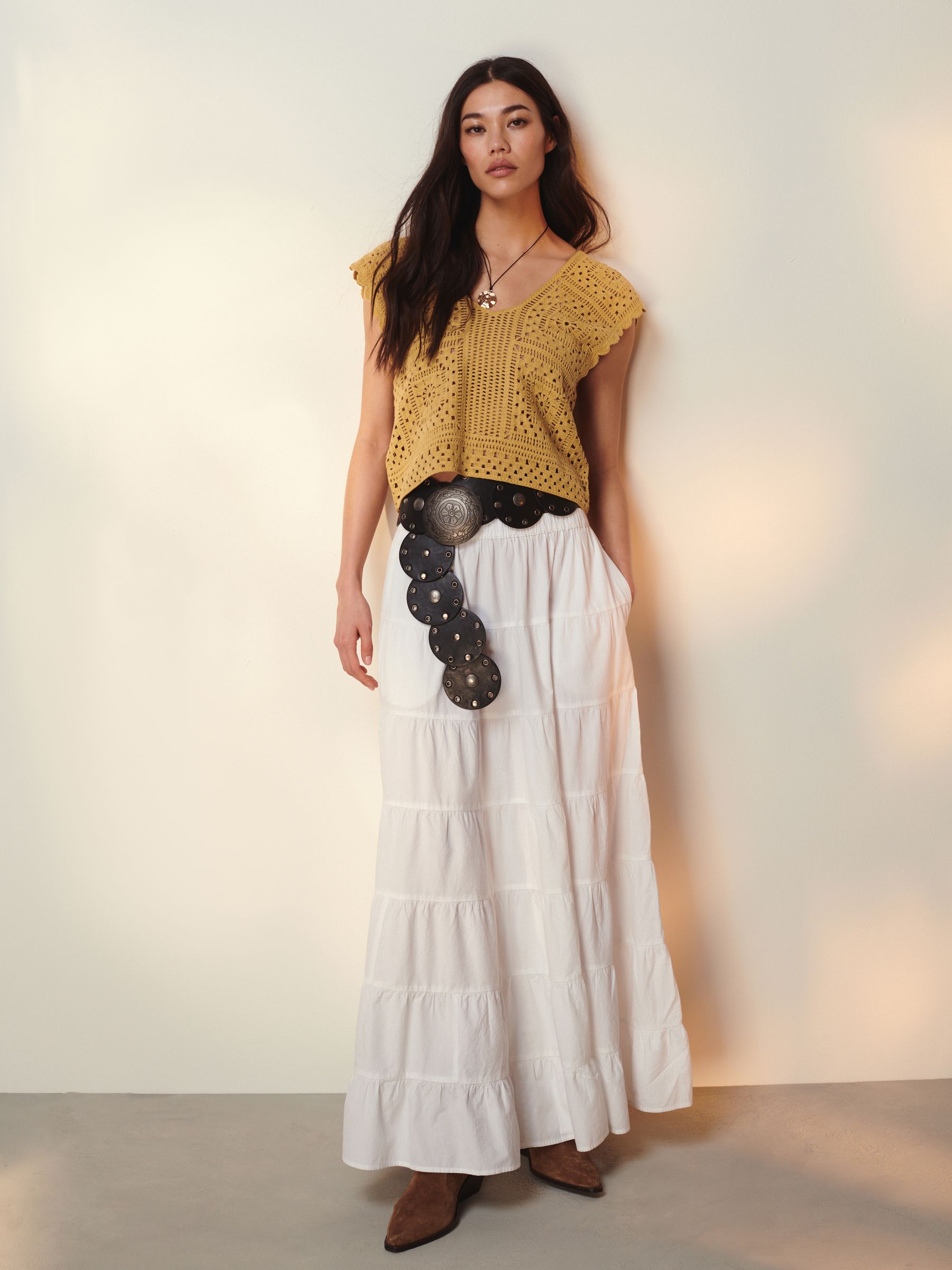 Buy Ochre Yellow Crochet Tank from the Next UK online shop