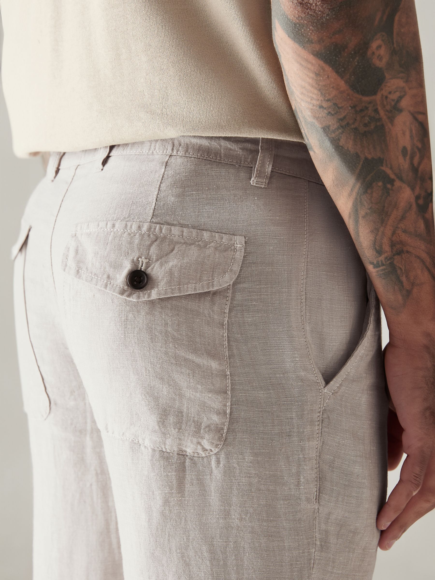 Buy Light Grey 100% Linen Drawstring Trousers from the Next UK online shop
