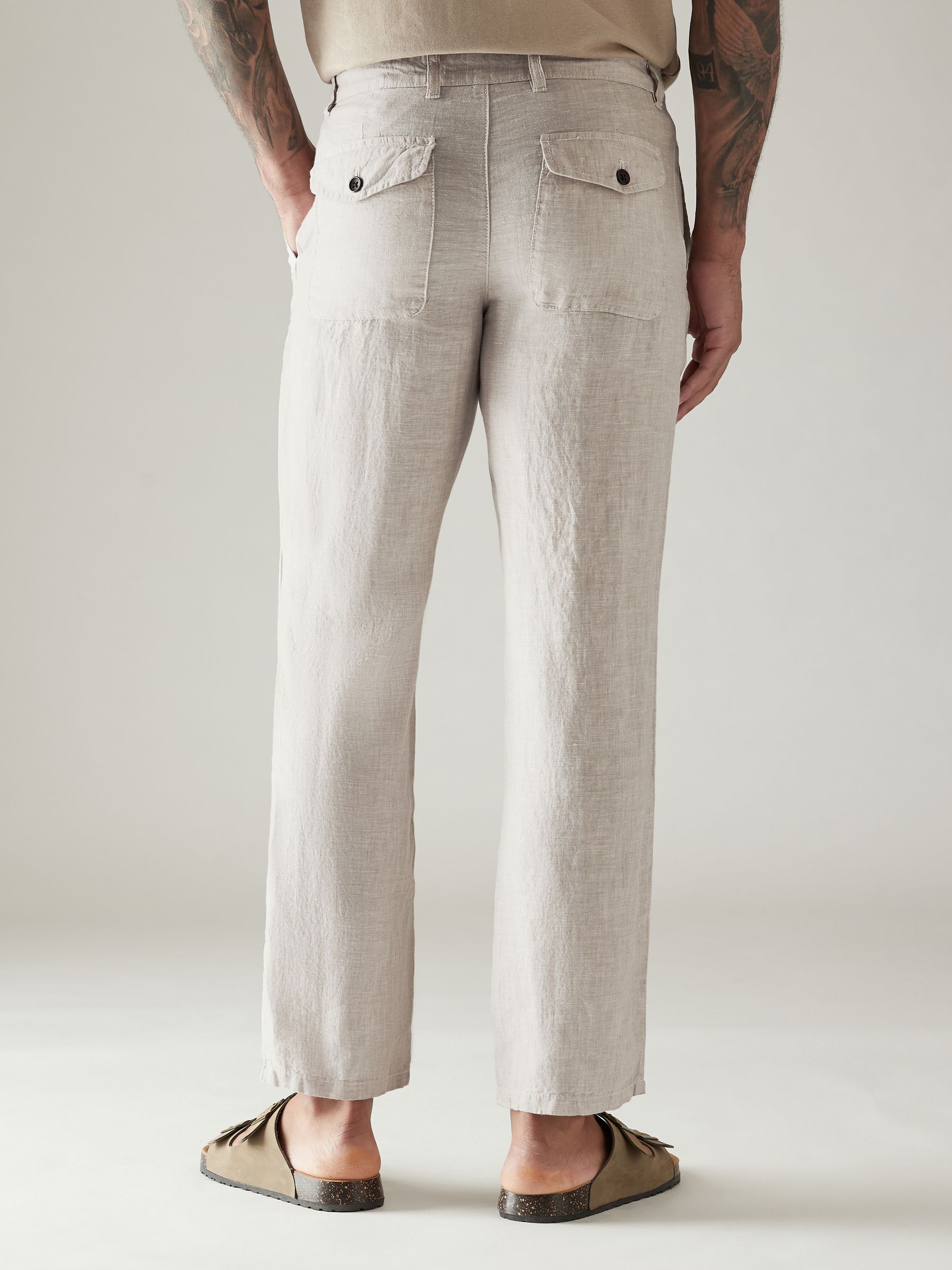 Buy Light Grey 100% Linen Drawstring Trousers from the Next UK online shop