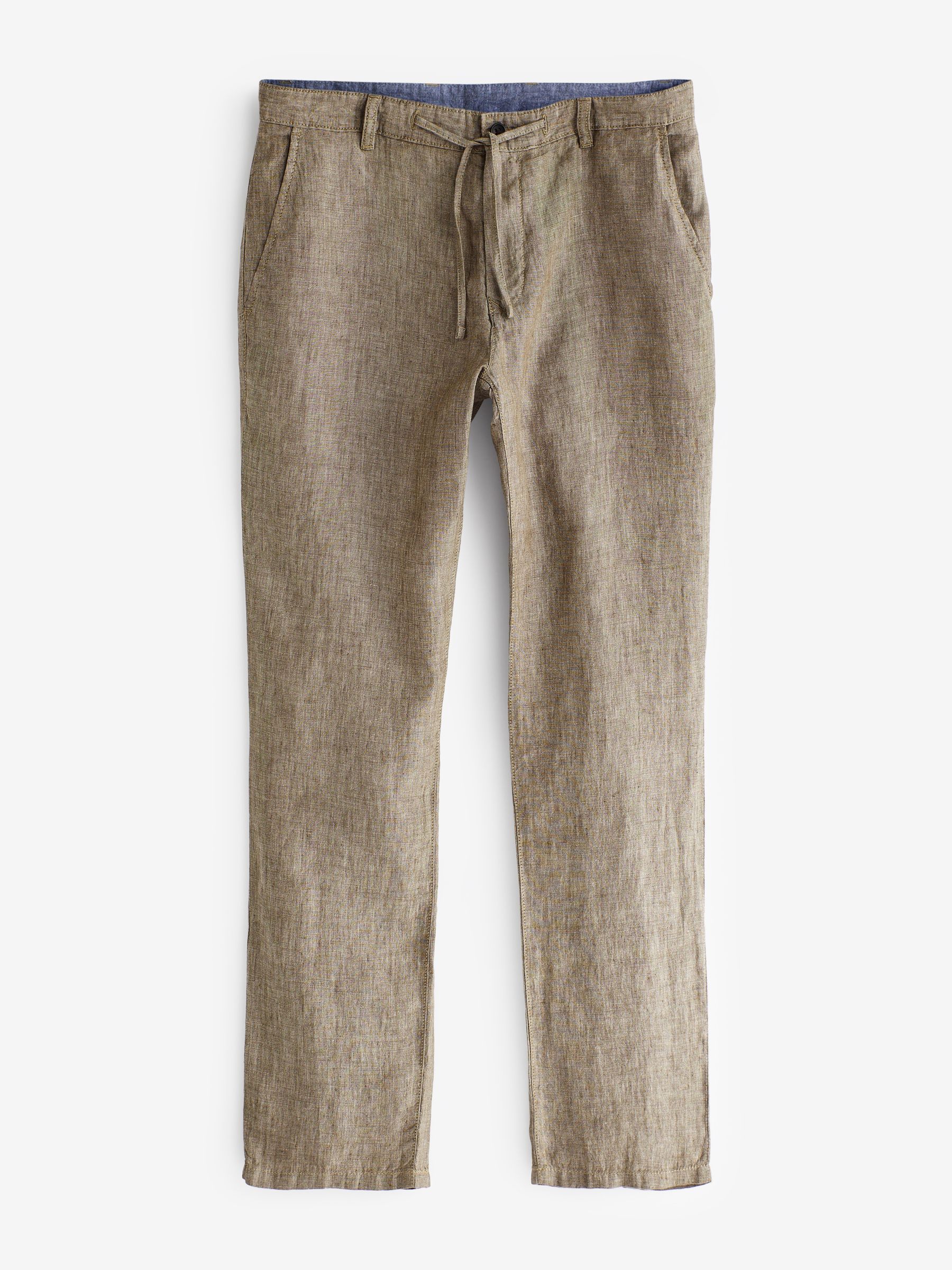 Buy Neutral 100% Linen Drawstring Trousers from the Next UK online shop