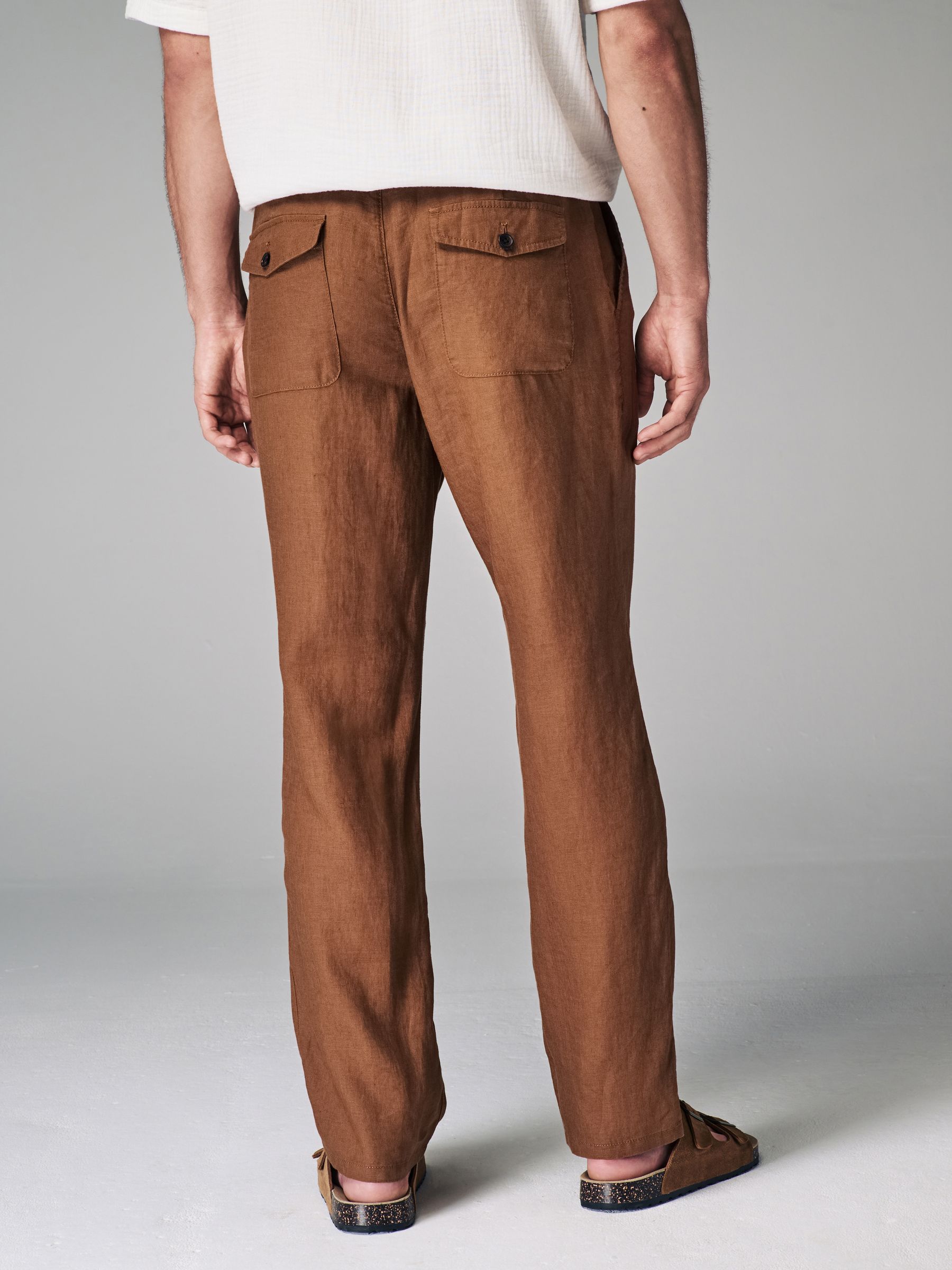 Buy Rust Brown 100% Linen Drawstring Trousers from the Next UK online shop
