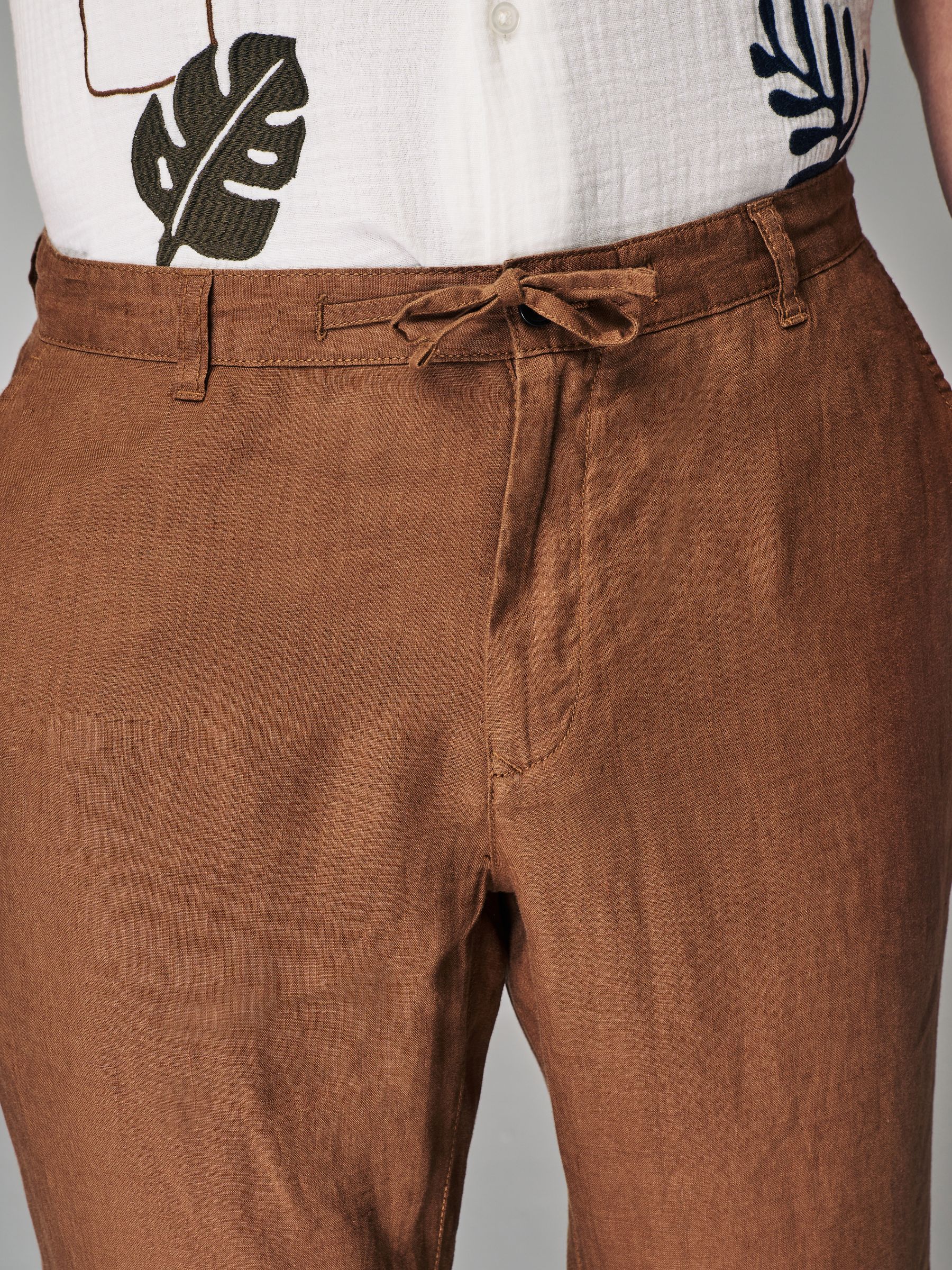 Buy Rust Brown 100% Linen Drawstring Trousers from the Next UK online shop
