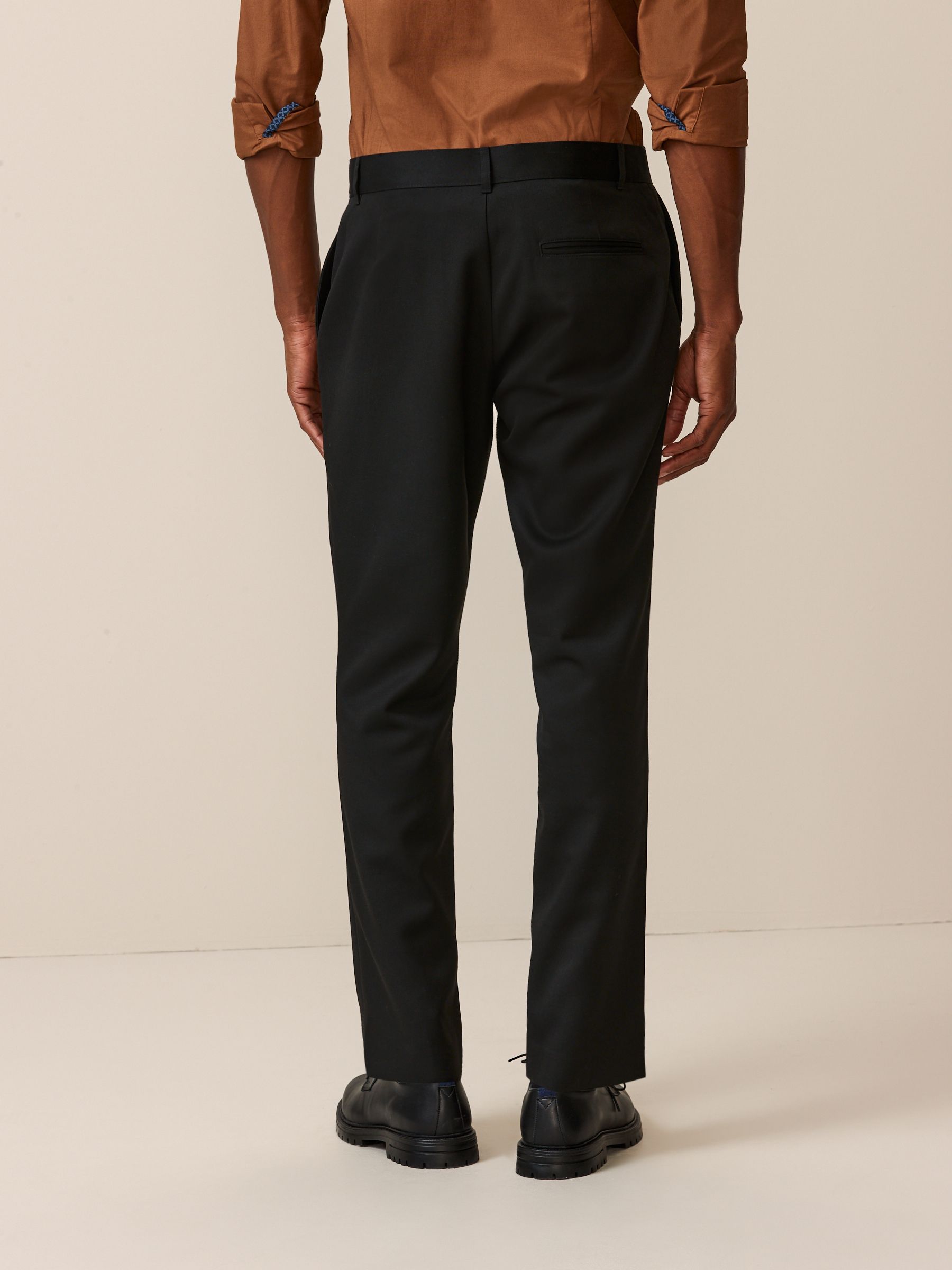 Buy Black Slim Fit Plain Front Smart Trousers from the Next UK online shop