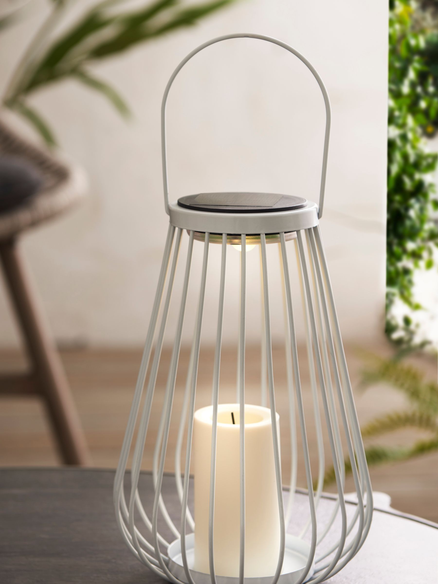 Buy White Solar Wire Outdoor Lantern from the Next UK online shop