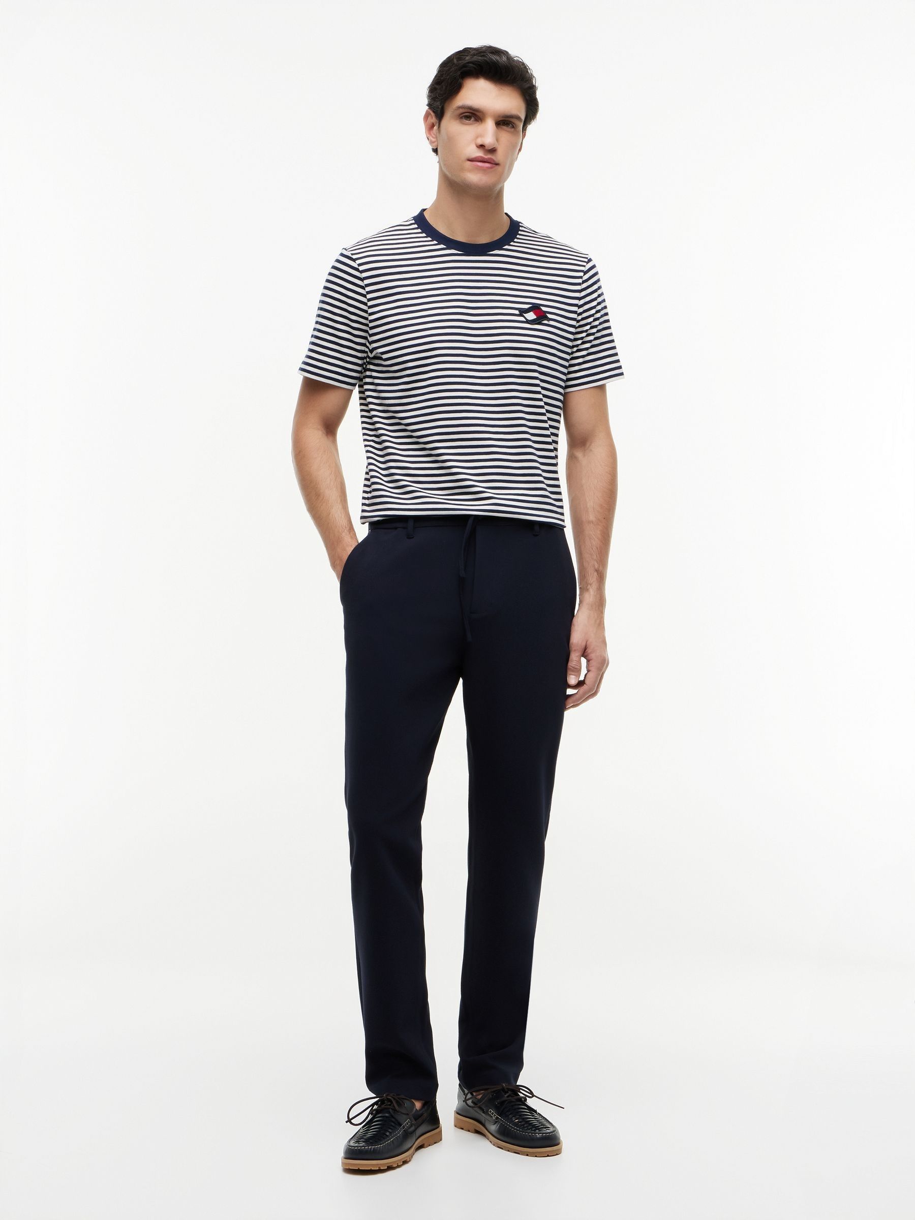 Buy Tommy Hilfiger Blue Wavy Flag Patch Stripe T-Shirt from the Next UK ...