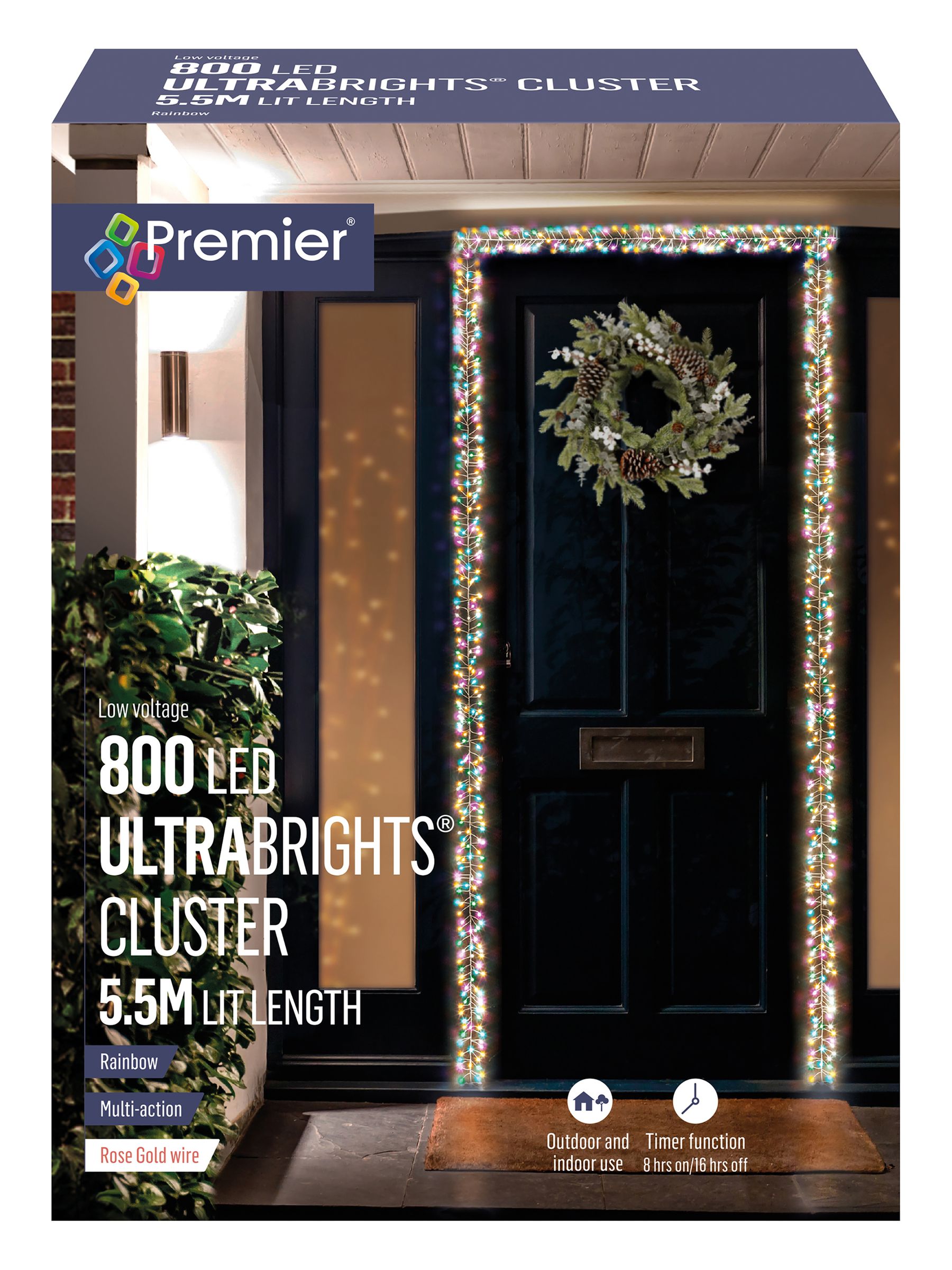 Buy Premier Decorations Ltd Rainbow Pastel 5.5m 800 LEDs UltraBright ...