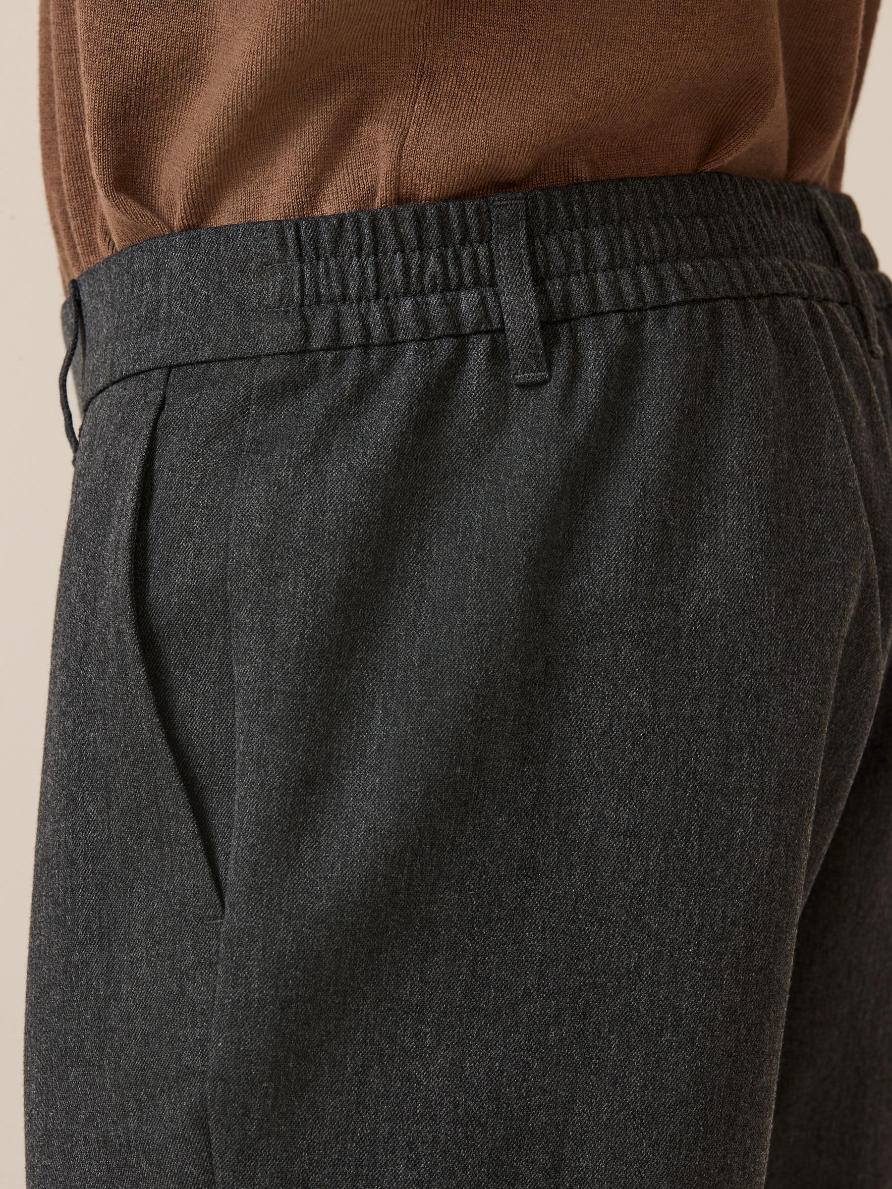 Buy Grey Elasticated Waist Plain Front Smart Joggers from the Next UK ...
