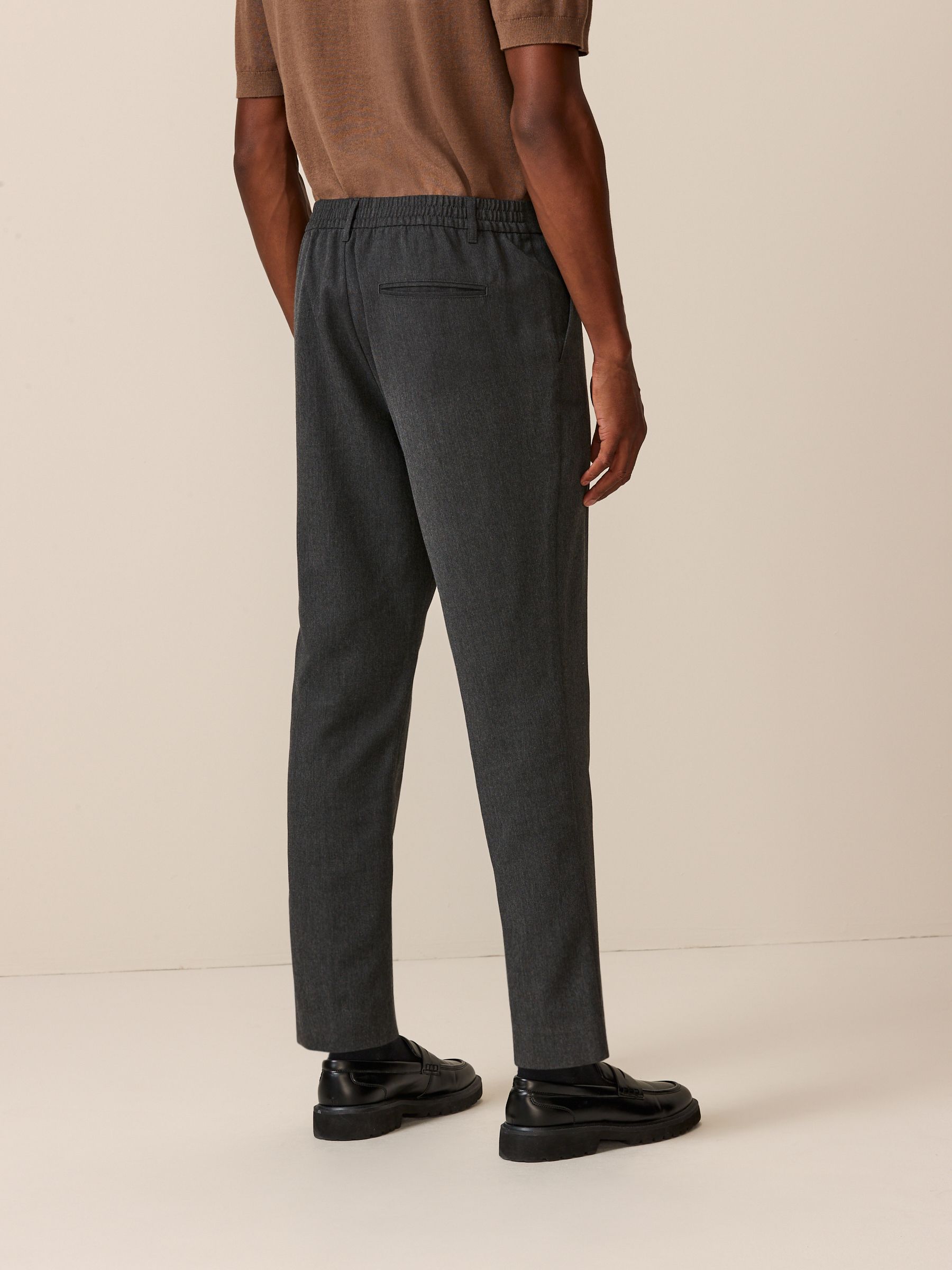 Buy Grey Elasticated Waist Plain Front Smart Joggers from the Next UK ...