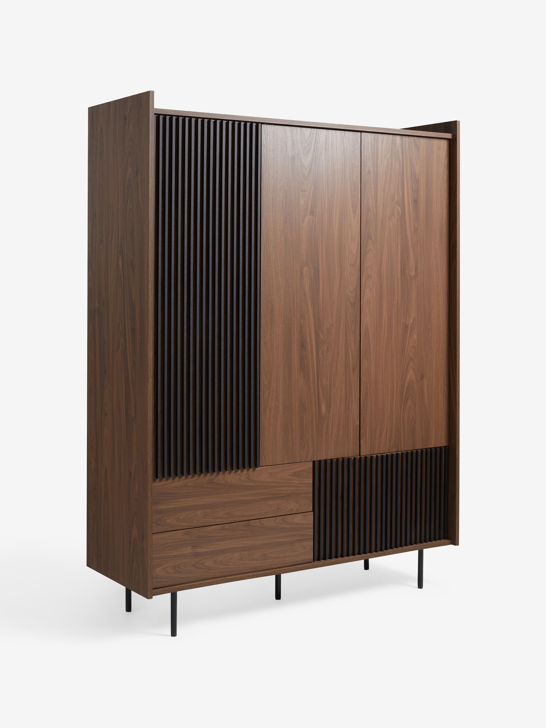 Buy MADE.COM Dark Walnut Effect Blaze Triple, 3 drawers Wardrobe from ...