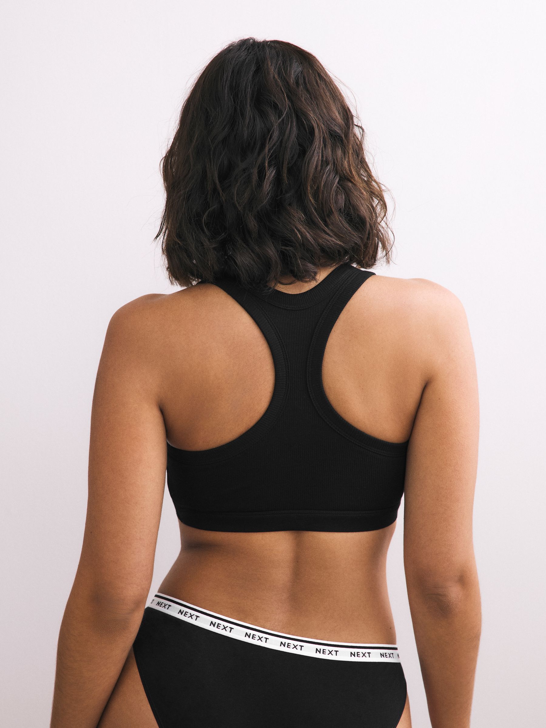 Buy Black/Rose Pink/White Ribbed Cotton Ultimate Comfort Crop Tops 3 ...