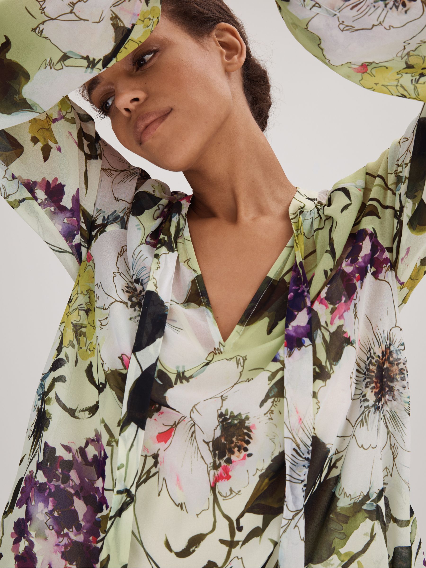 Buy Florere Printed Tie Neck Blouse from the Next UK online shop