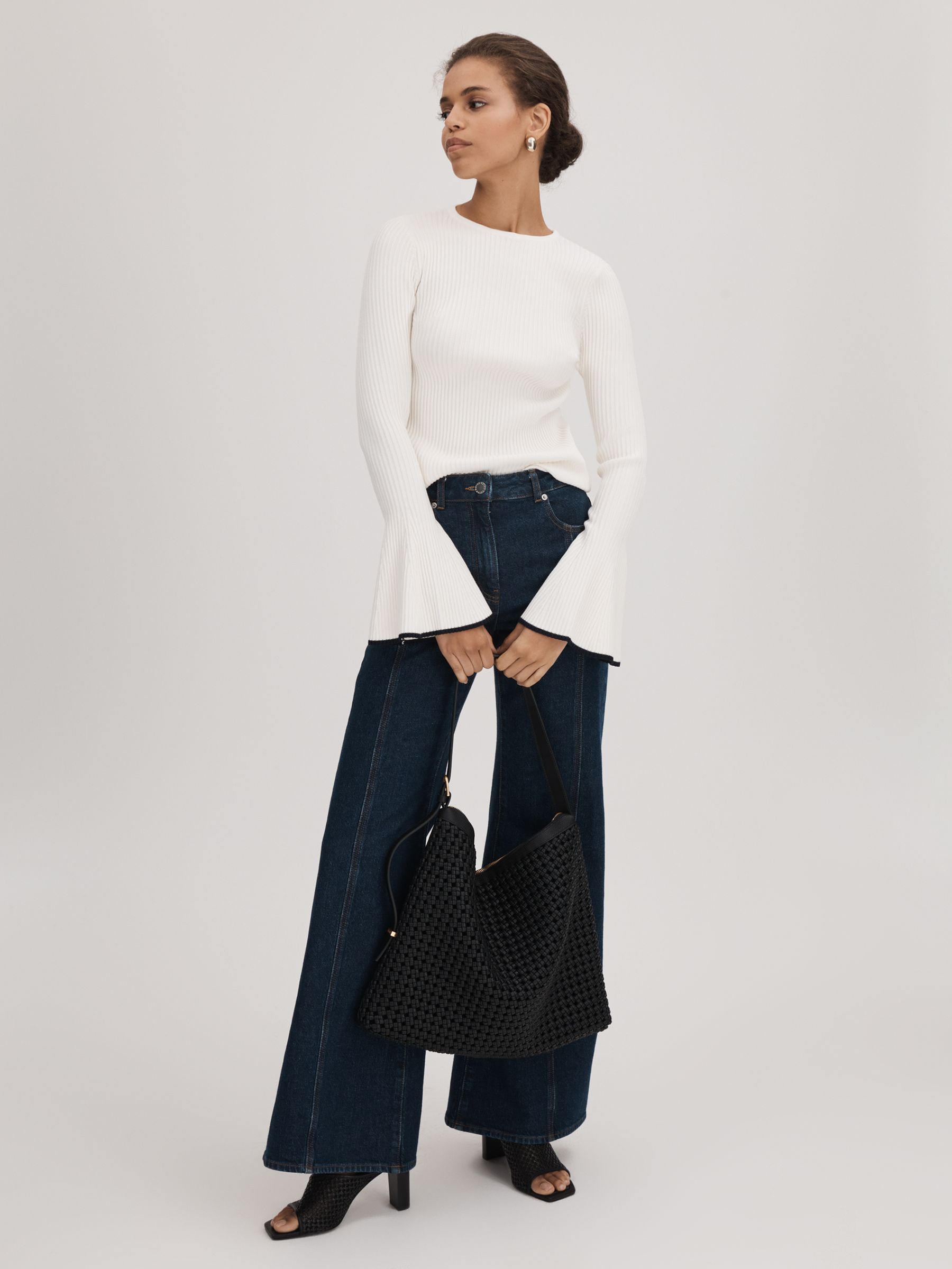 Buy Florere Ribbed Fluted Cuff Jumper from the Next UK online shop