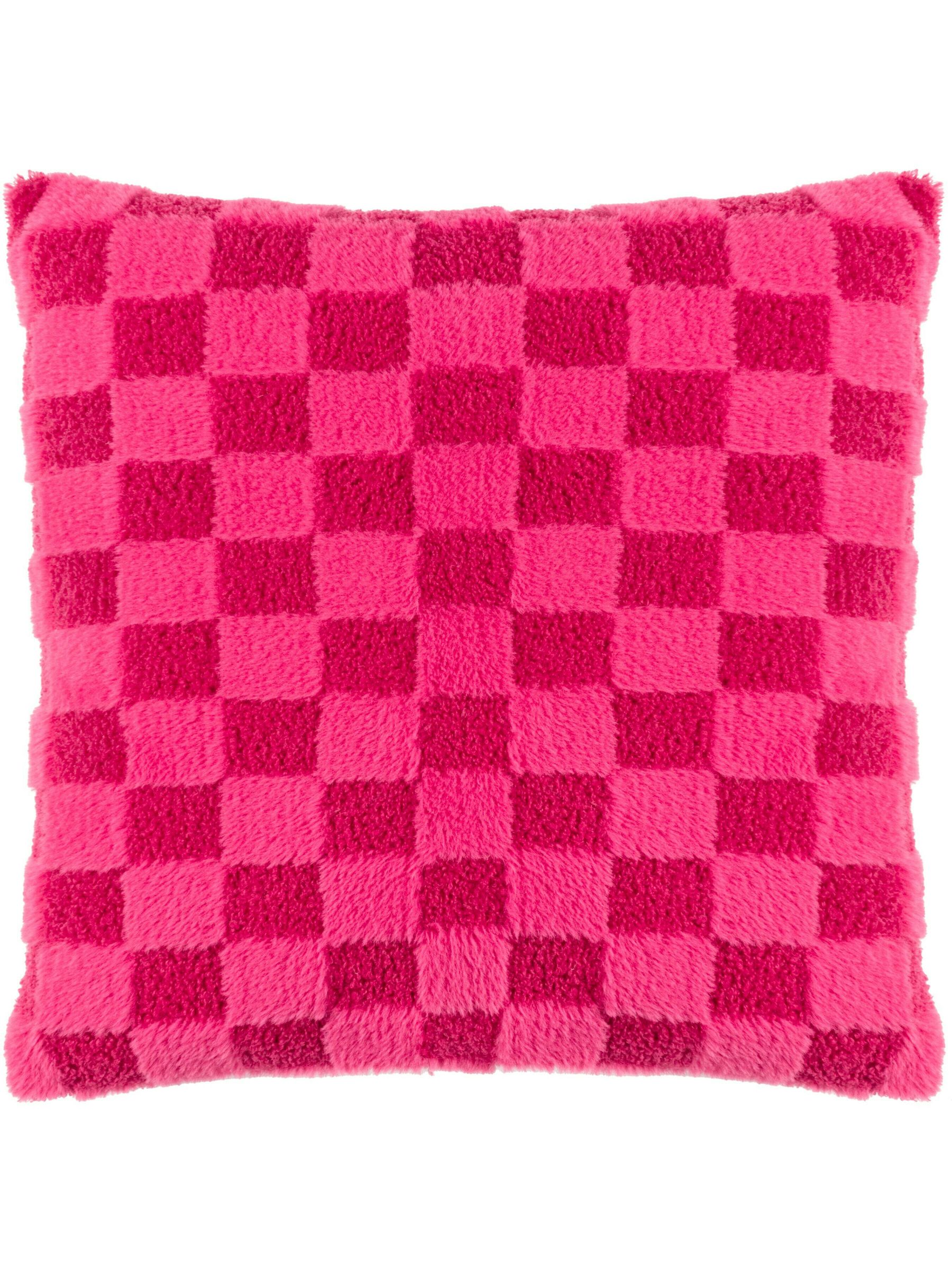 Buy heya home Pink Check It Boucle Fleece Filled Cushion from the Next ...
