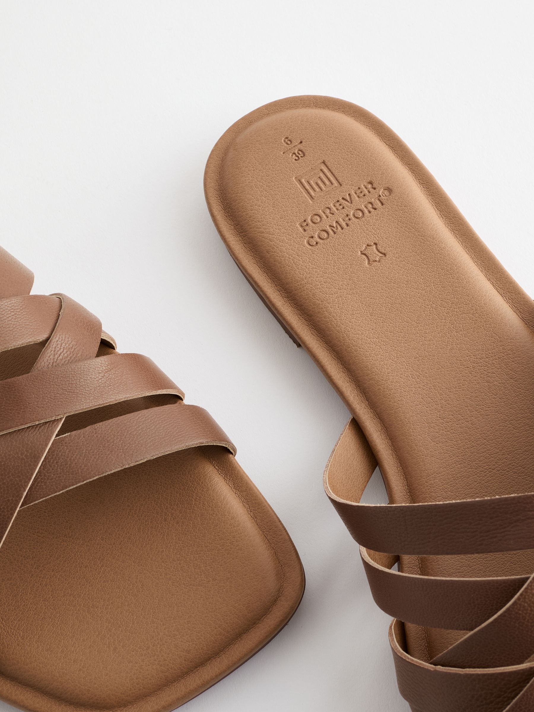 Buy Tan Brown Forever Comfort® Cross Strap Mules from the Next UK ...