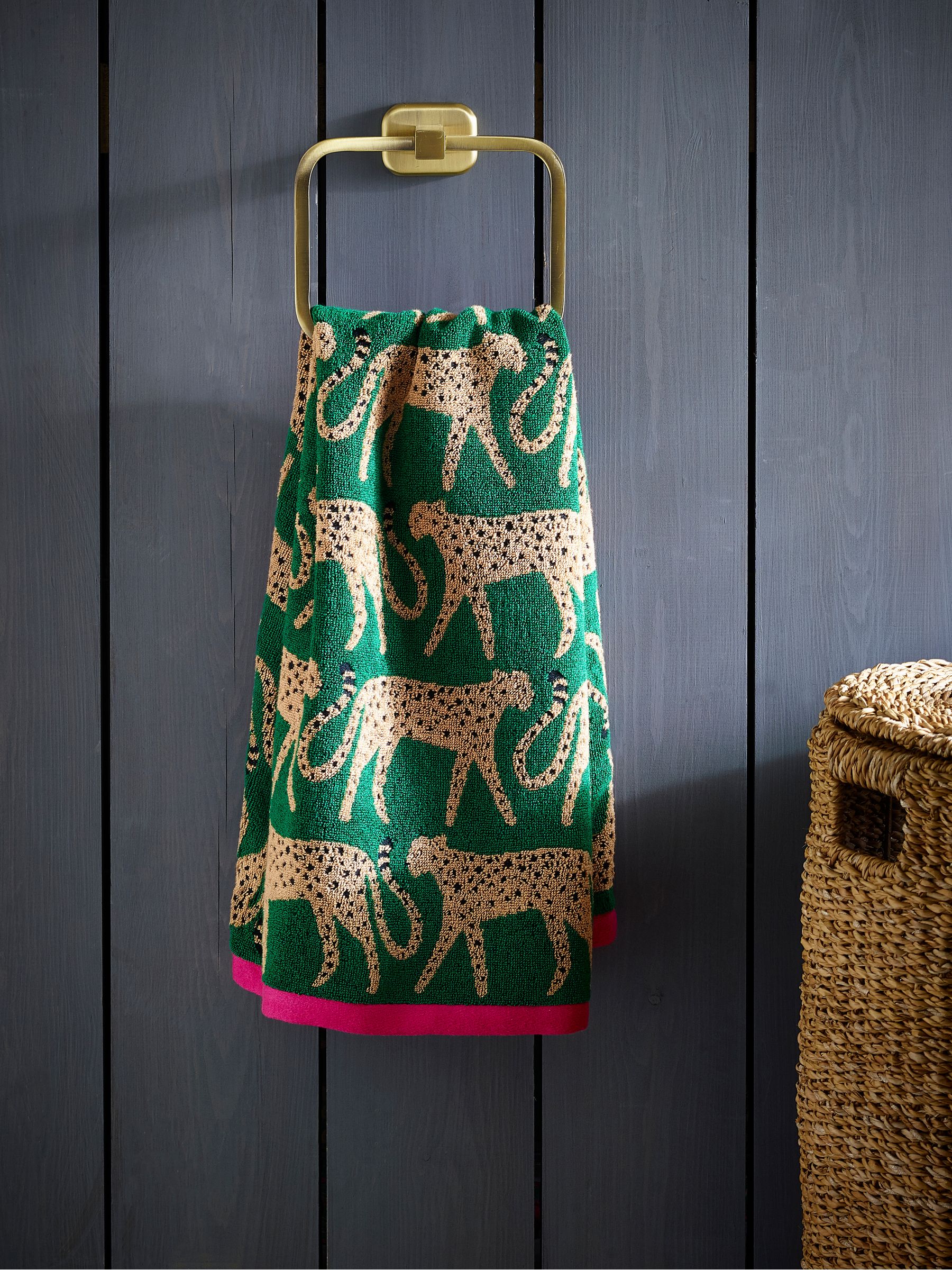 Buy Green 100% Cotton Cheetah Towel from the Next UK online shop