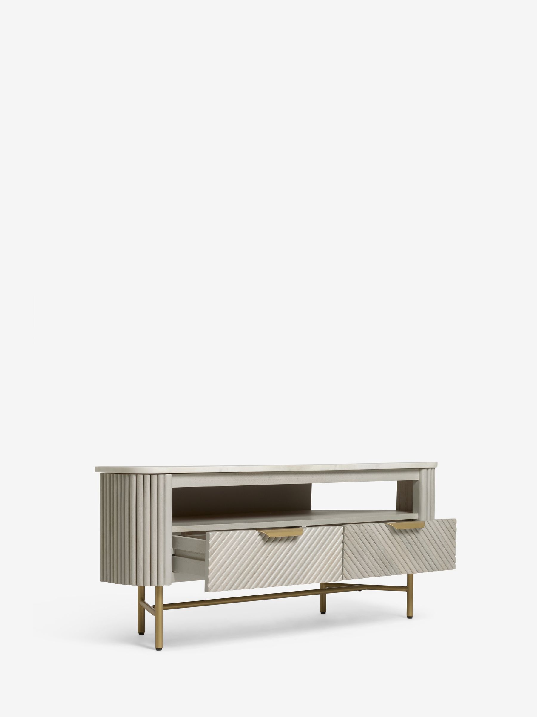 Buy Light Grey Valencia Marble Mango Wood TV Unit from the Next UK ...