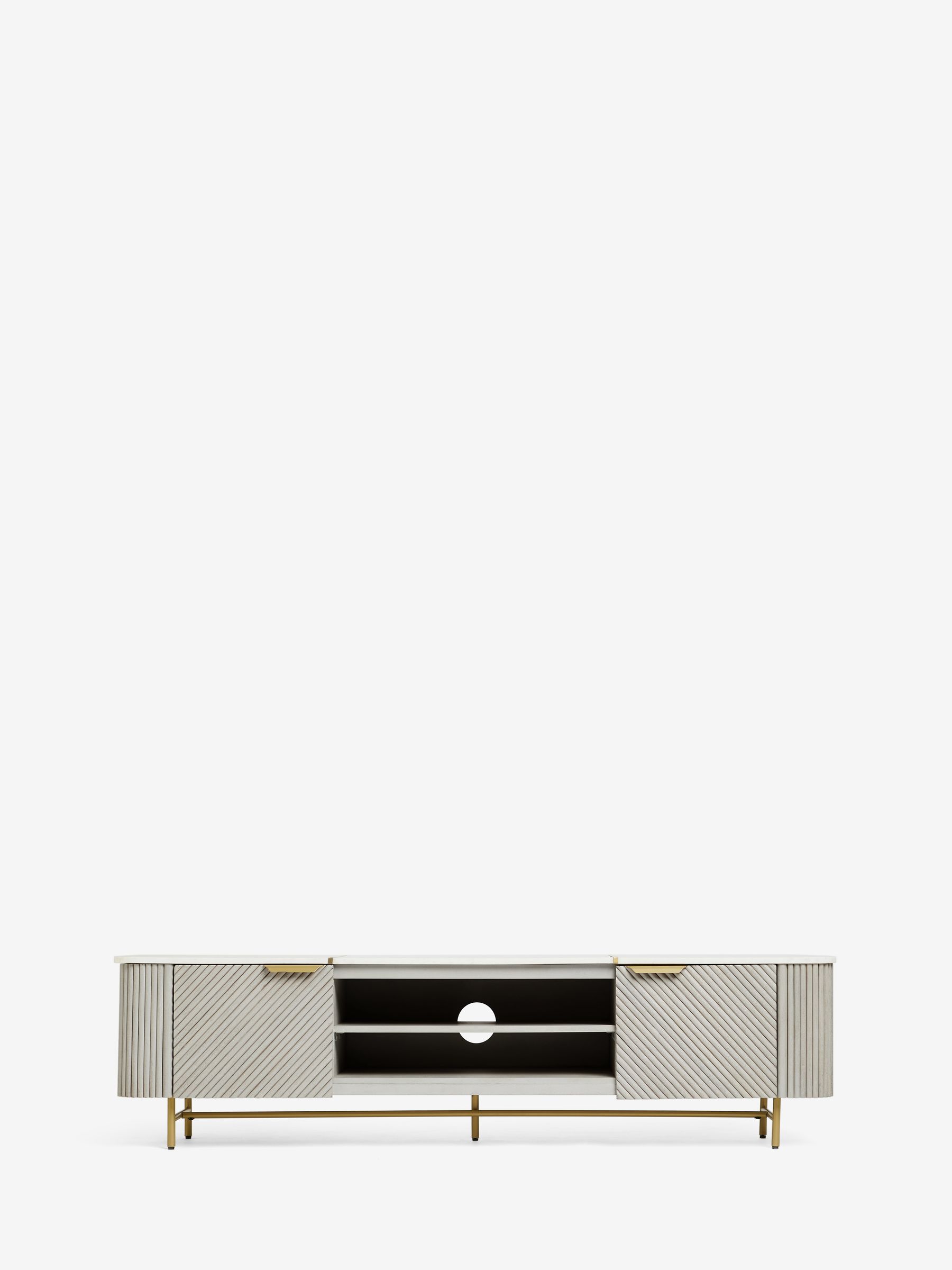 Buy Light Grey Valencia Mango Wood Up to 80 inch TV Unit from the Next ...