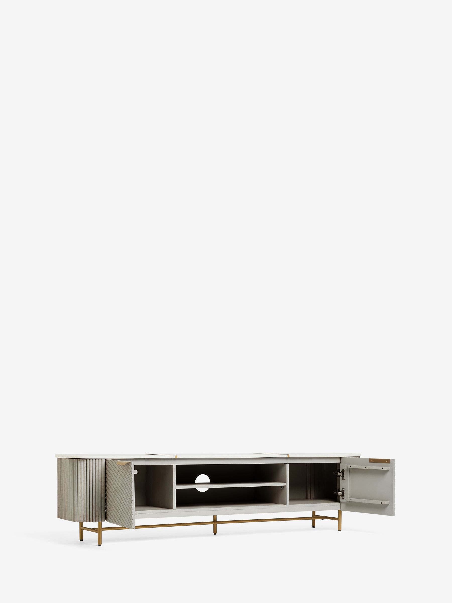 Buy Light Grey Valencia Mango Wood Up to 80 inch TV Unit from the Next ...