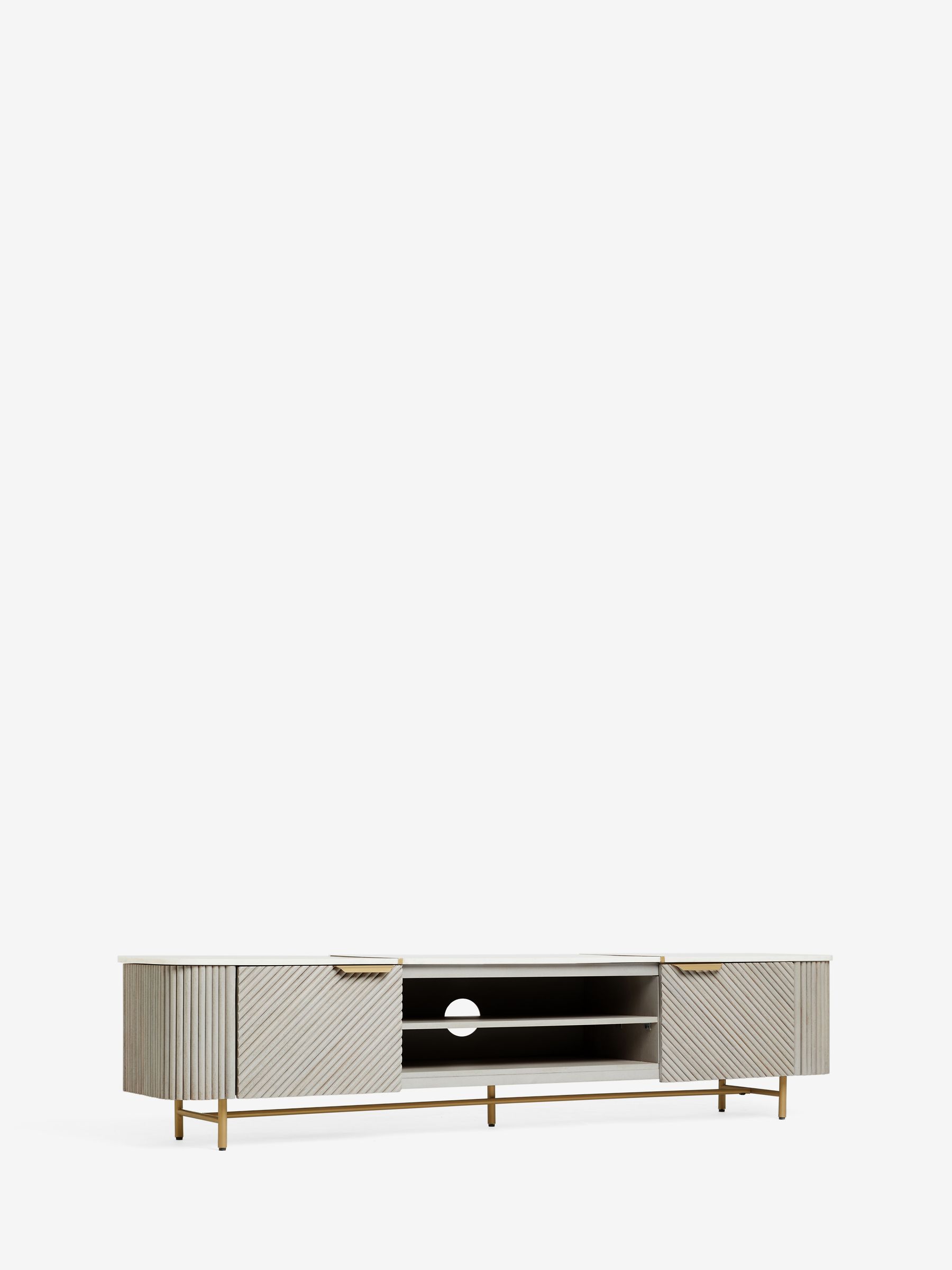 Buy Light Grey Valencia Mango Wood Up to 80 inch TV Unit from the Next ...