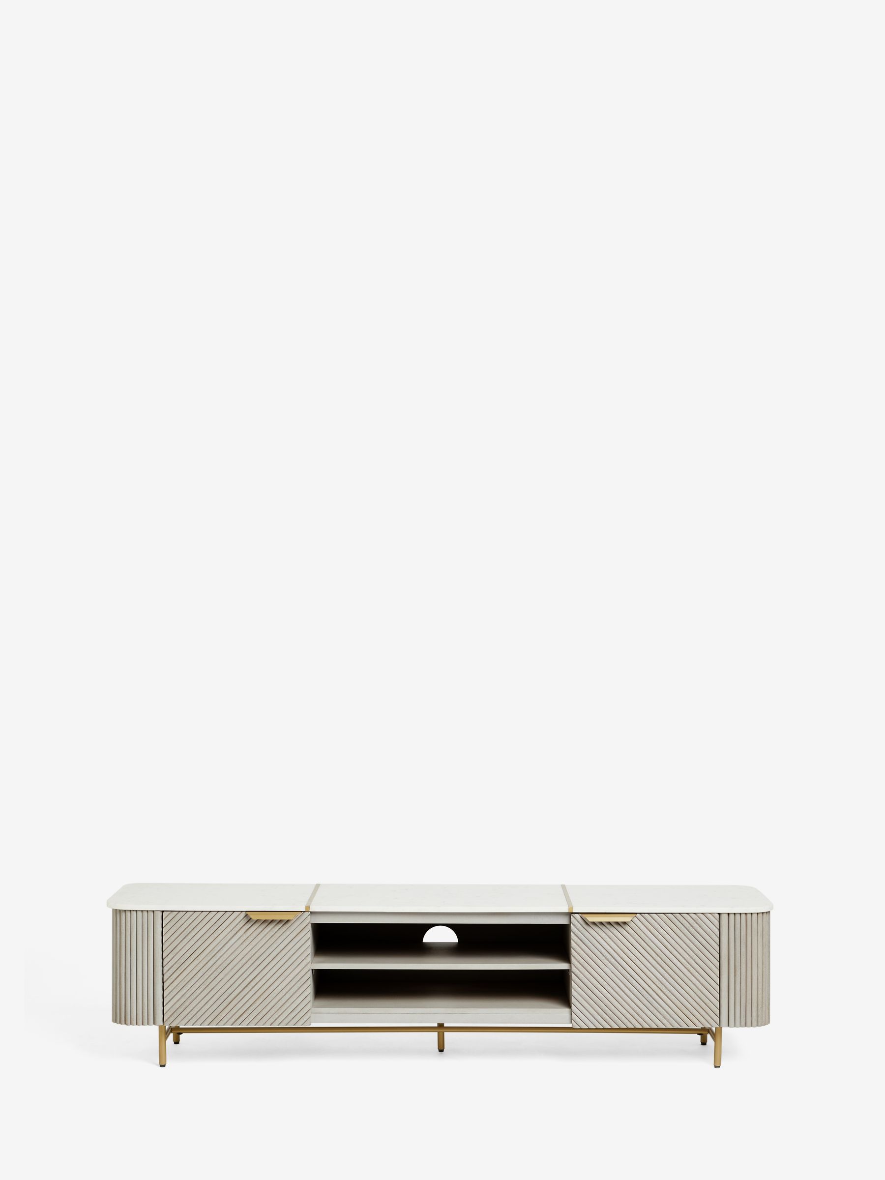 Buy Light Grey Valencia Mango Wood Up to 80 inch TV Unit from the Next ...