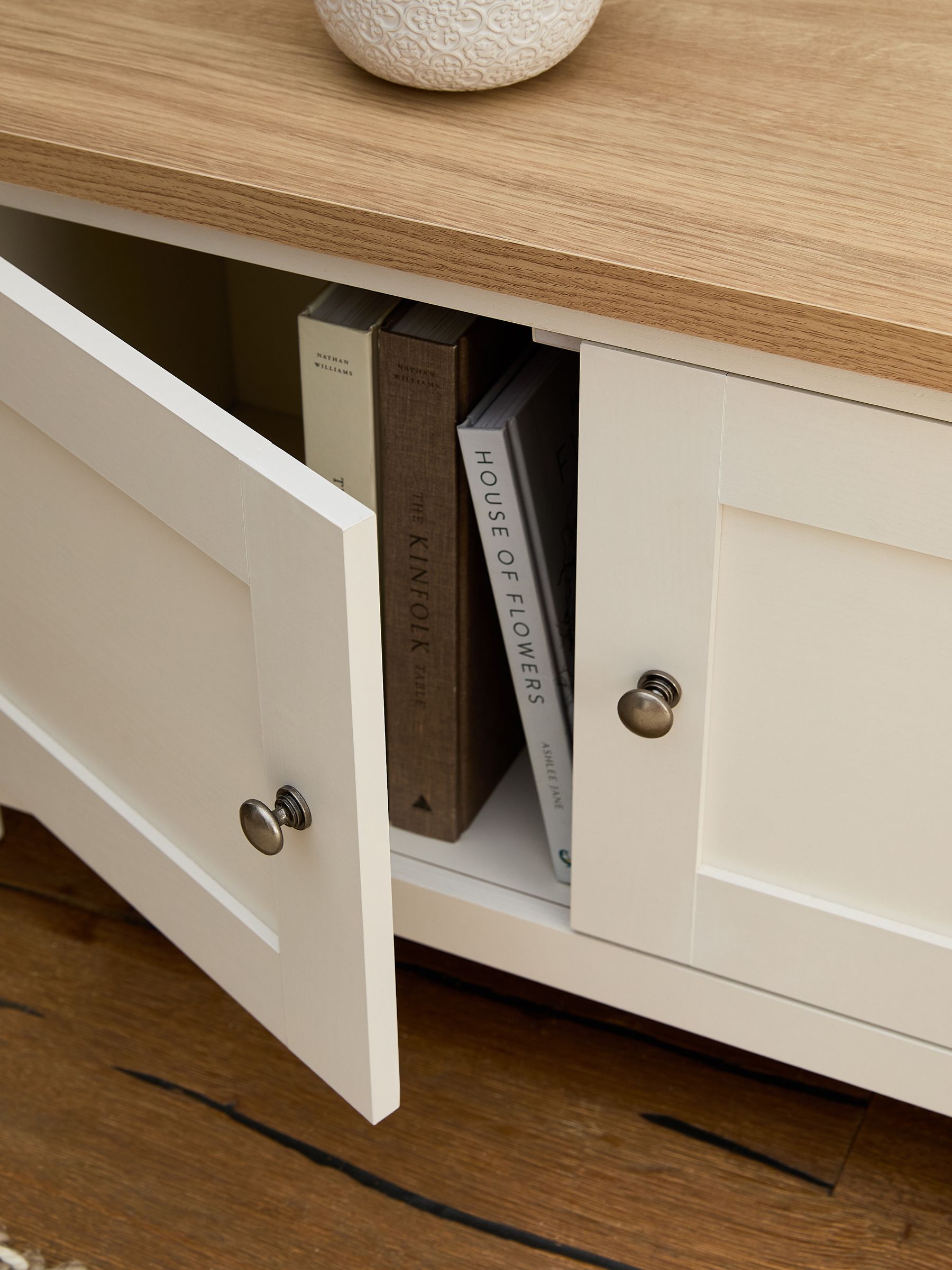 Buy Cream Malvern Oak Effect Up to 90 inch TV Unit from the Next UK online shop