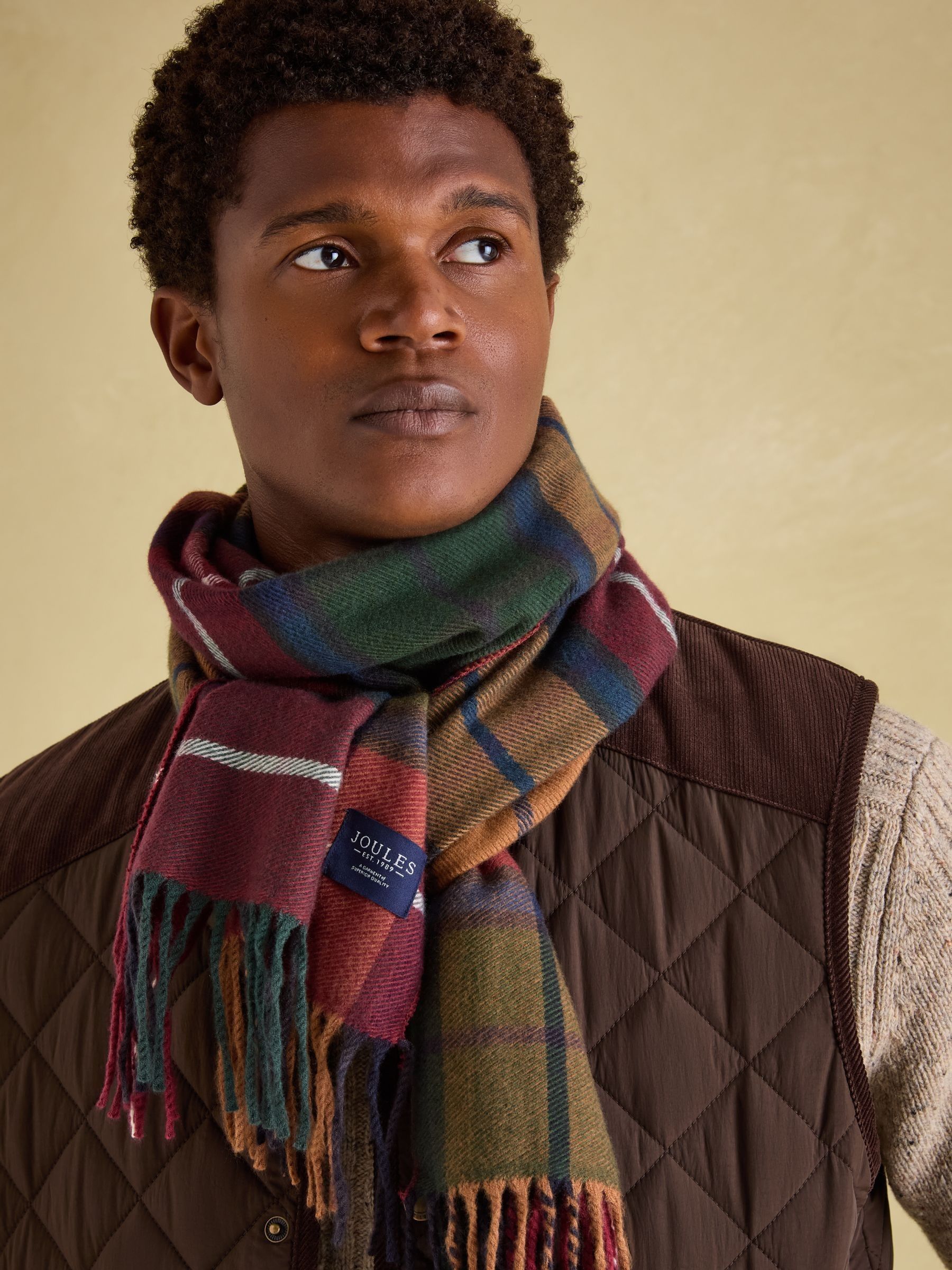 Buy Joules Langtree Red & Green Scarf from Next Ireland